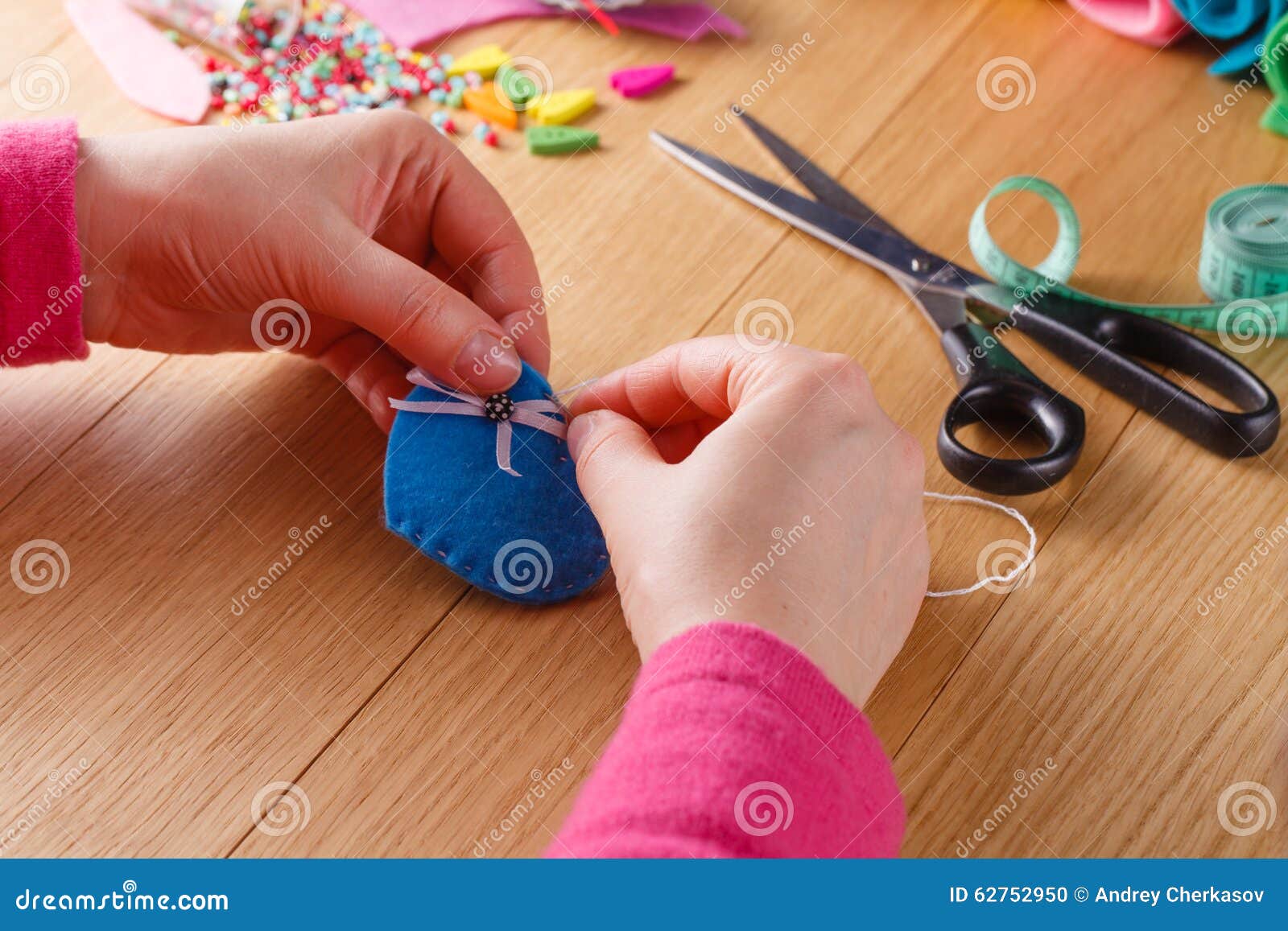 Female Hands Doing Crafts from Felt Stock Photo - Image of creativity ...