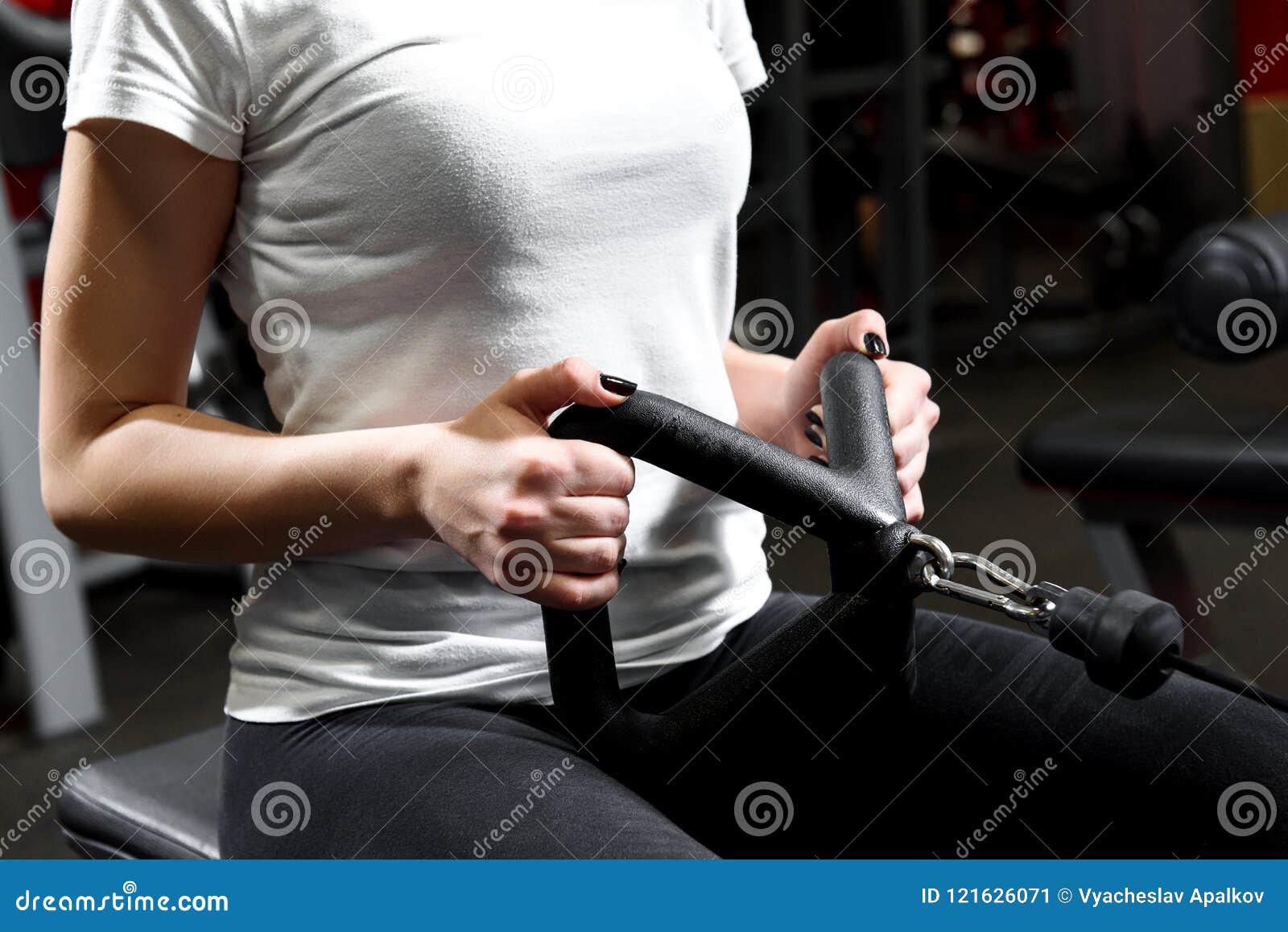 Female Hands Doing Stretching Exercises Stock Image - Image of machine ...
