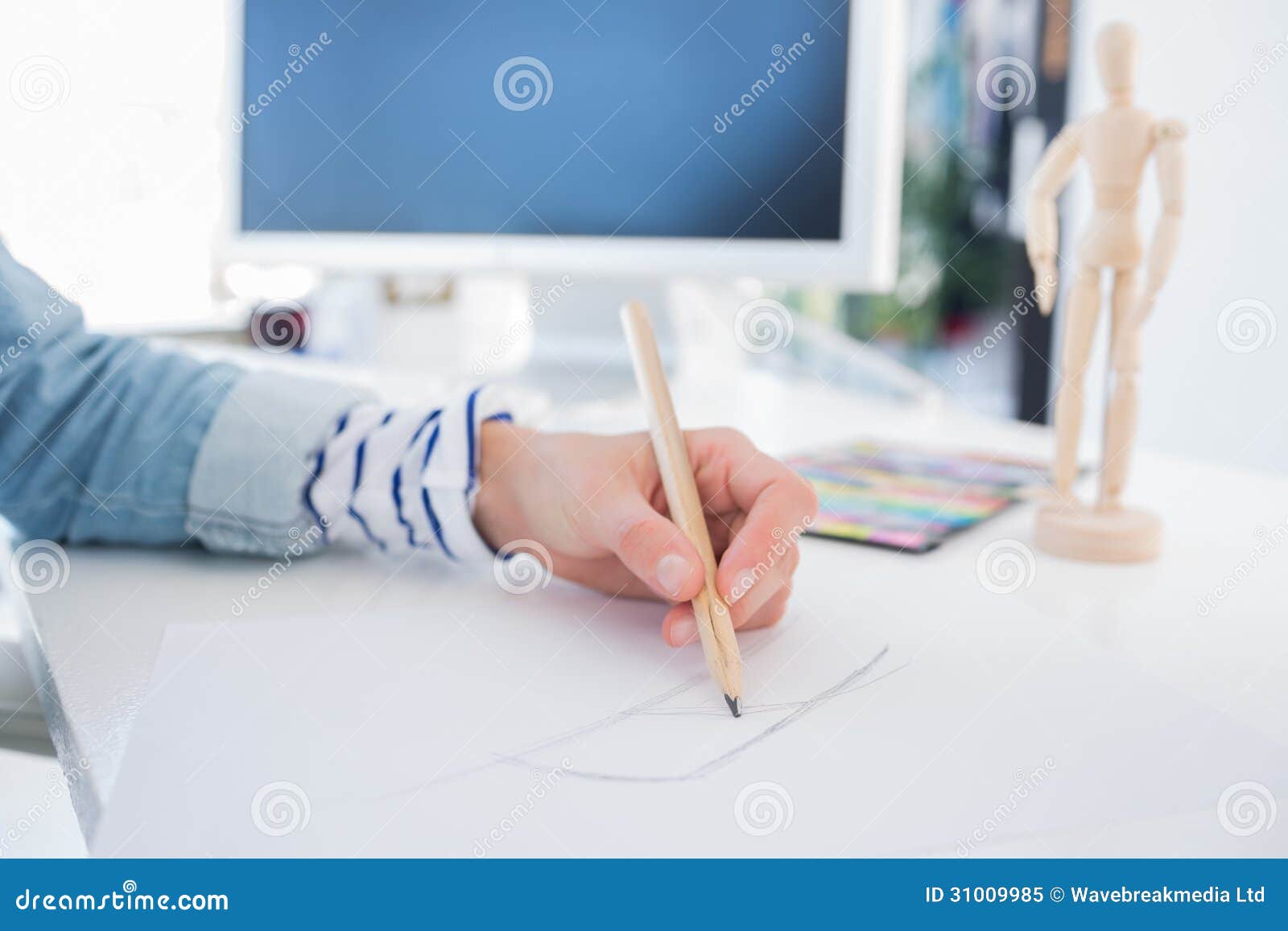 Hands Drawing With Pencil And Ruler Stock Image | CartoonDealer.com ...