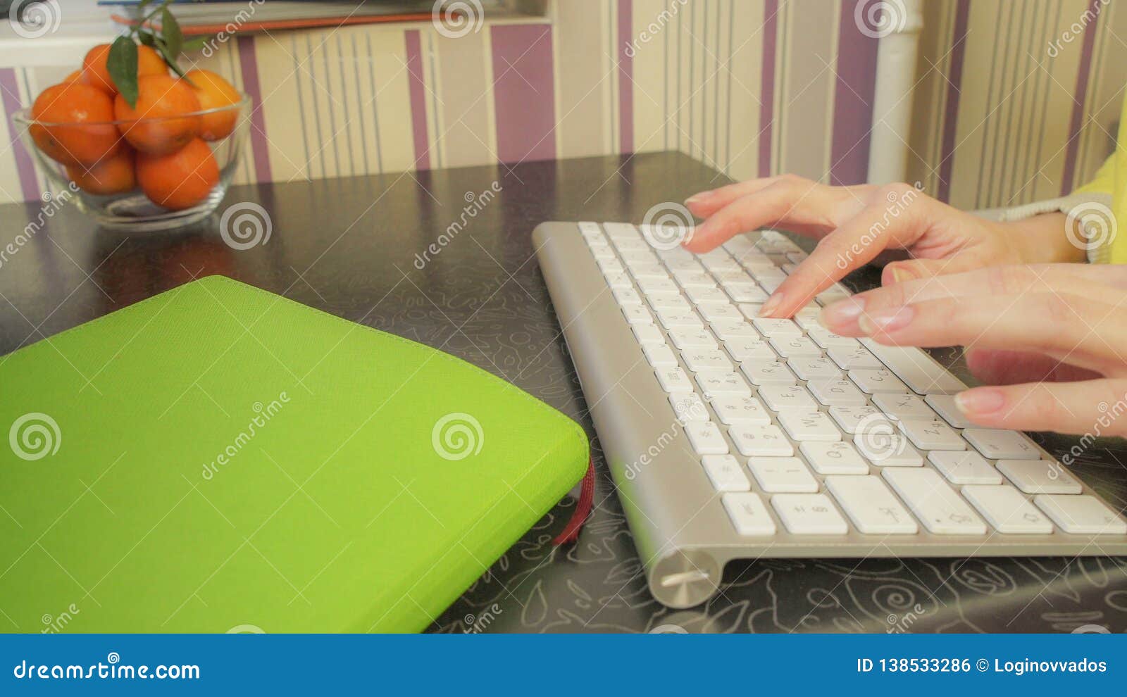 Female Hands Fast Typing on the Keyboard Stock Photo - Image of ...