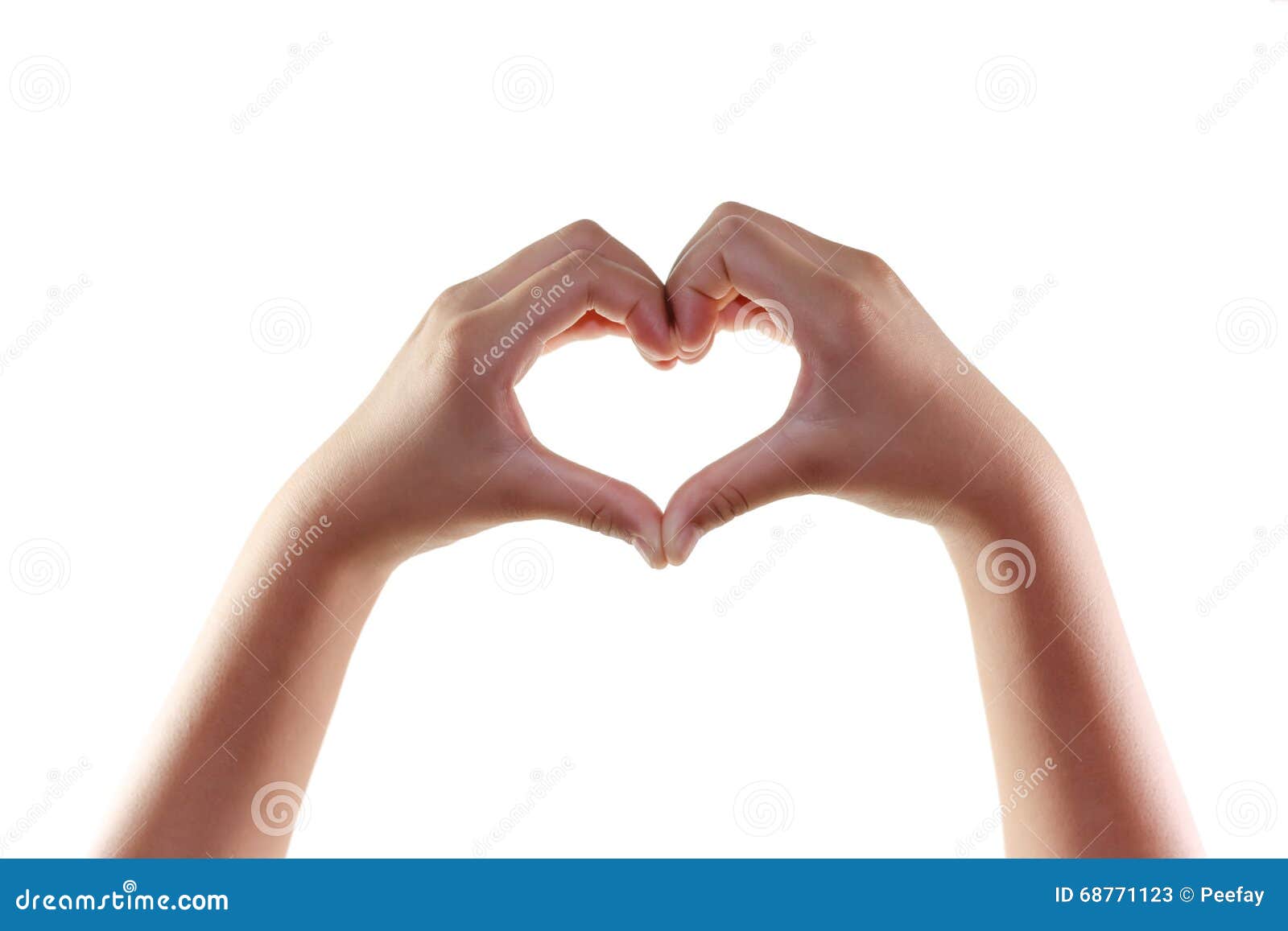 Female Hands in the Form of Heart Isolated on White Stock Image - Image ...