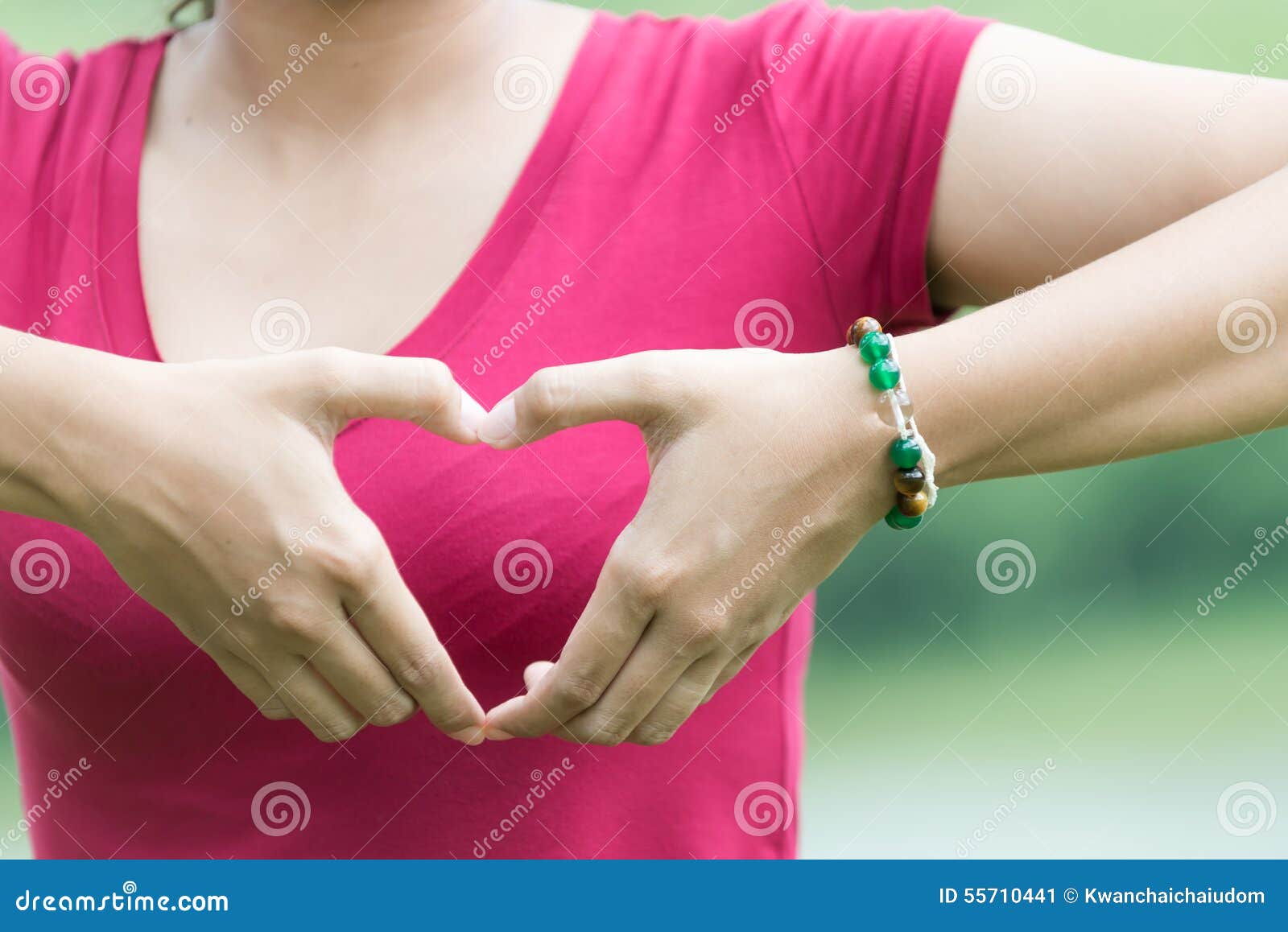 Female Hands in the Form of Heart on Nature Background Stock Image ...