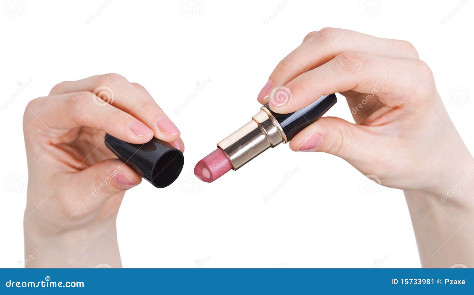 Female Hands on Hold Lipstick Stock Image - Image of lady, close: 15733981