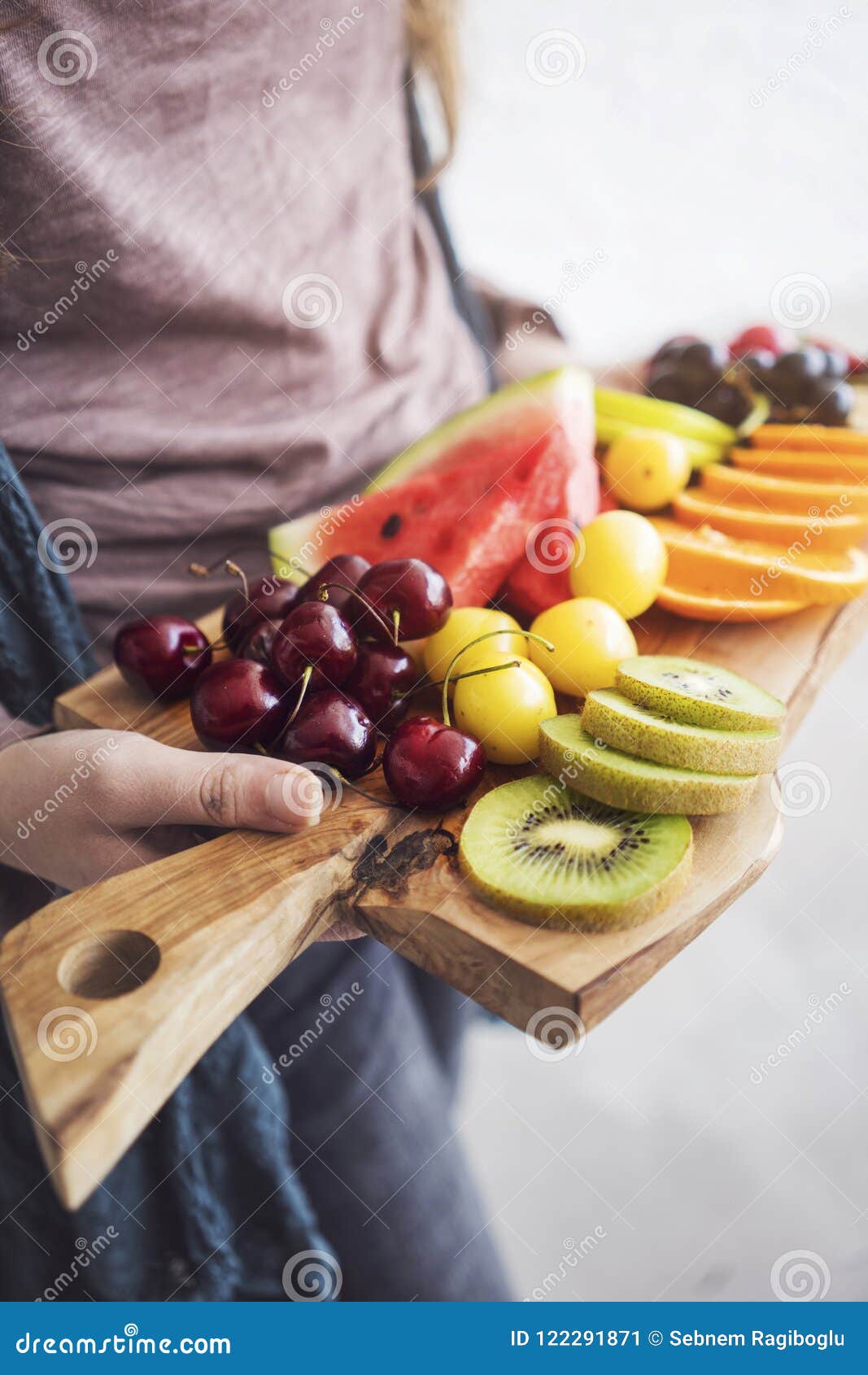 Female Hands Holding Assorted Fruits Stock Image - Image of kiwi ...