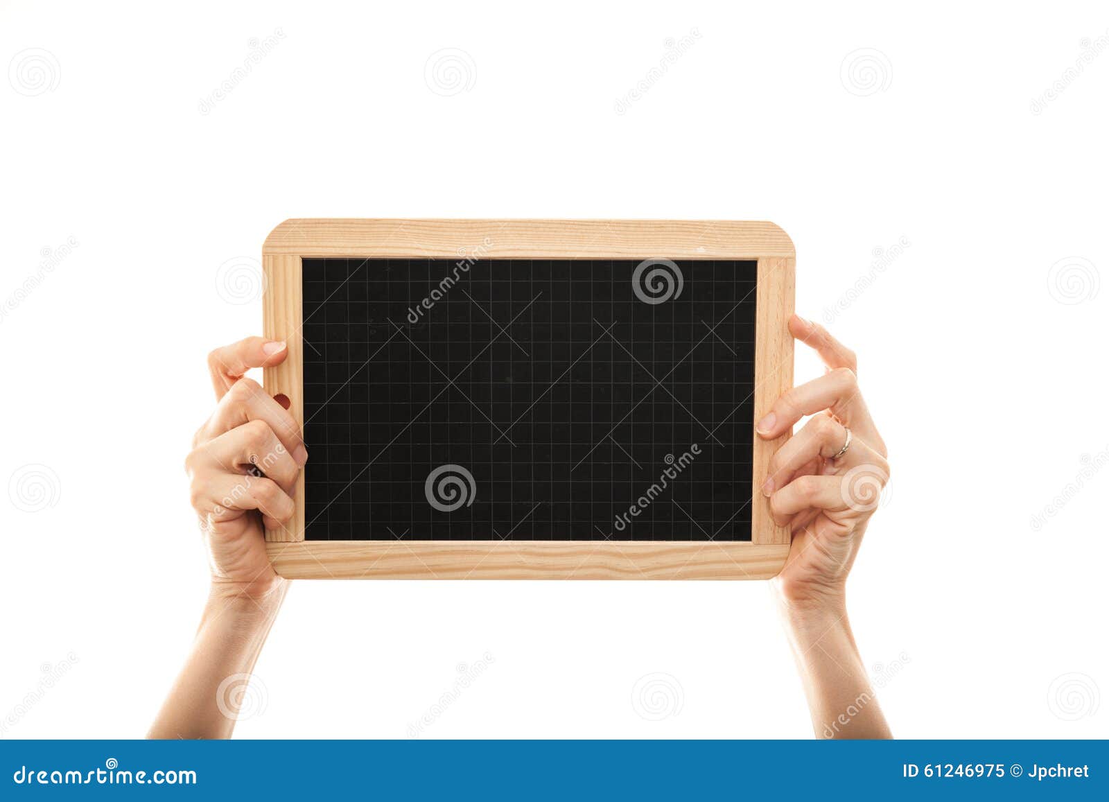 Female Hands Holding a Blackboard Chalkboard Stock Image - Image of ...