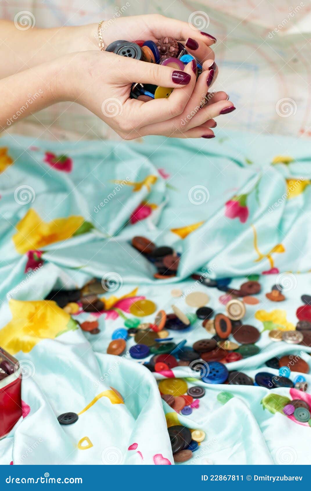 Female Hands Holding Buttons Stock Image - Image of hobbies, hands ...