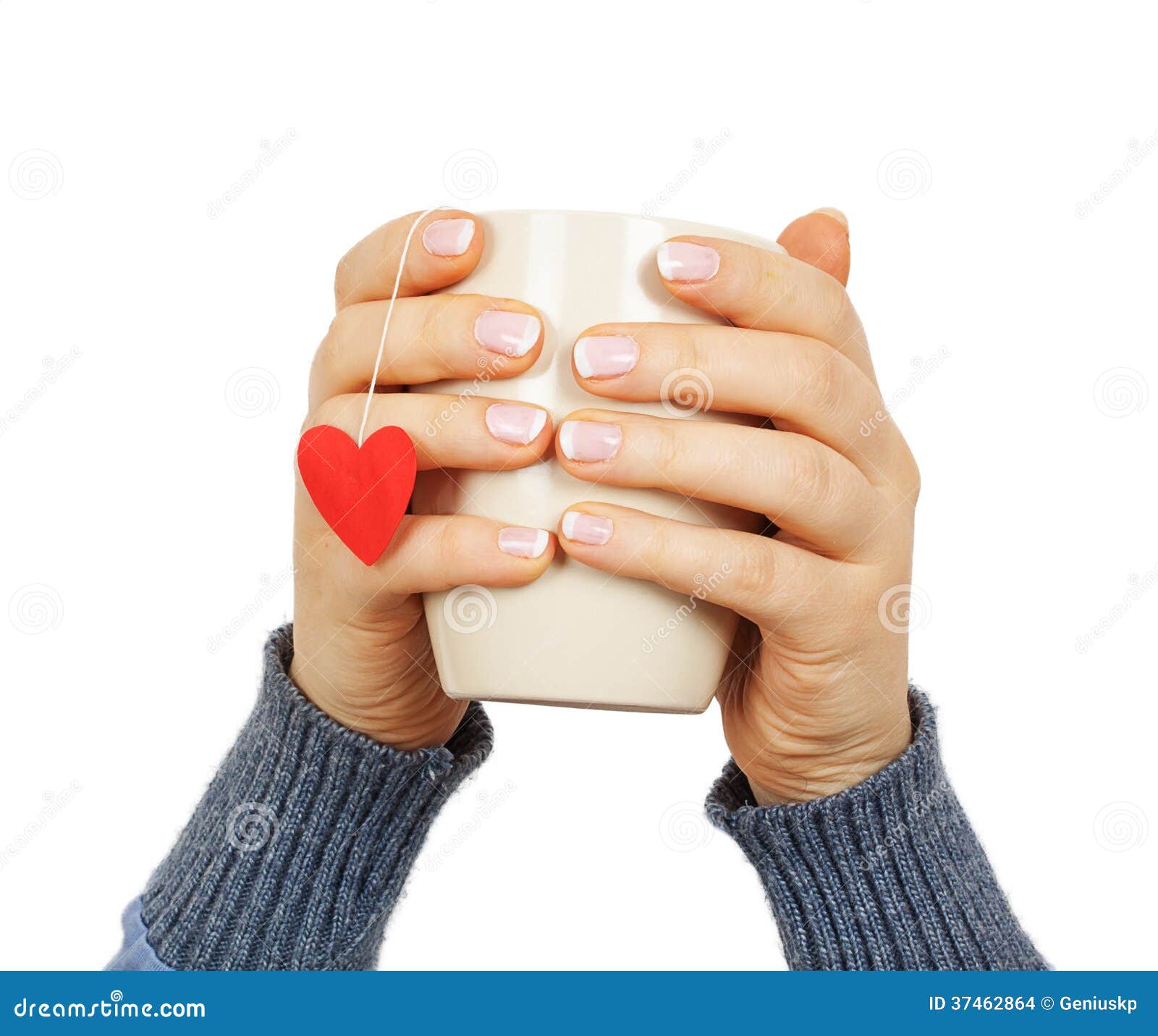 Female Hands Holding a Cup with Paper Heart Stock Photo - Image of ...