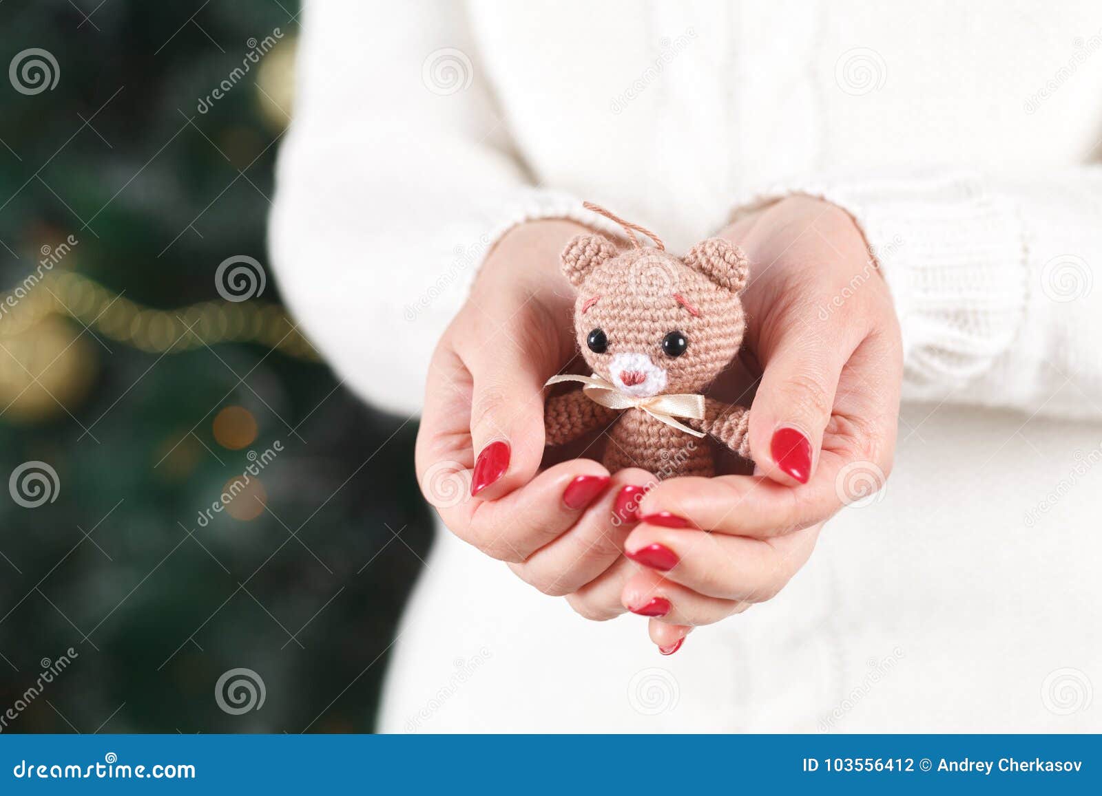 Female Hands Holding a Cute Happy Bear Stock Photo - Image of girl ...
