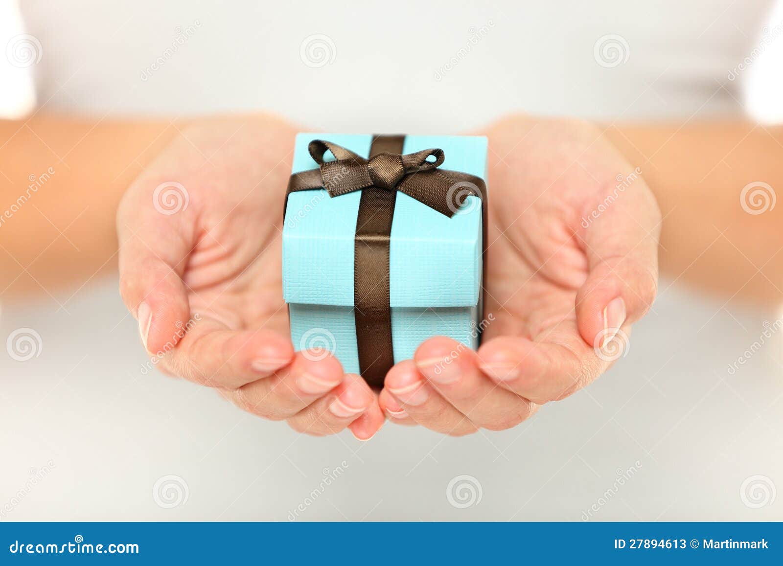 Female Hands Holding a Gift Stock Image - Image of object, cardboard ...