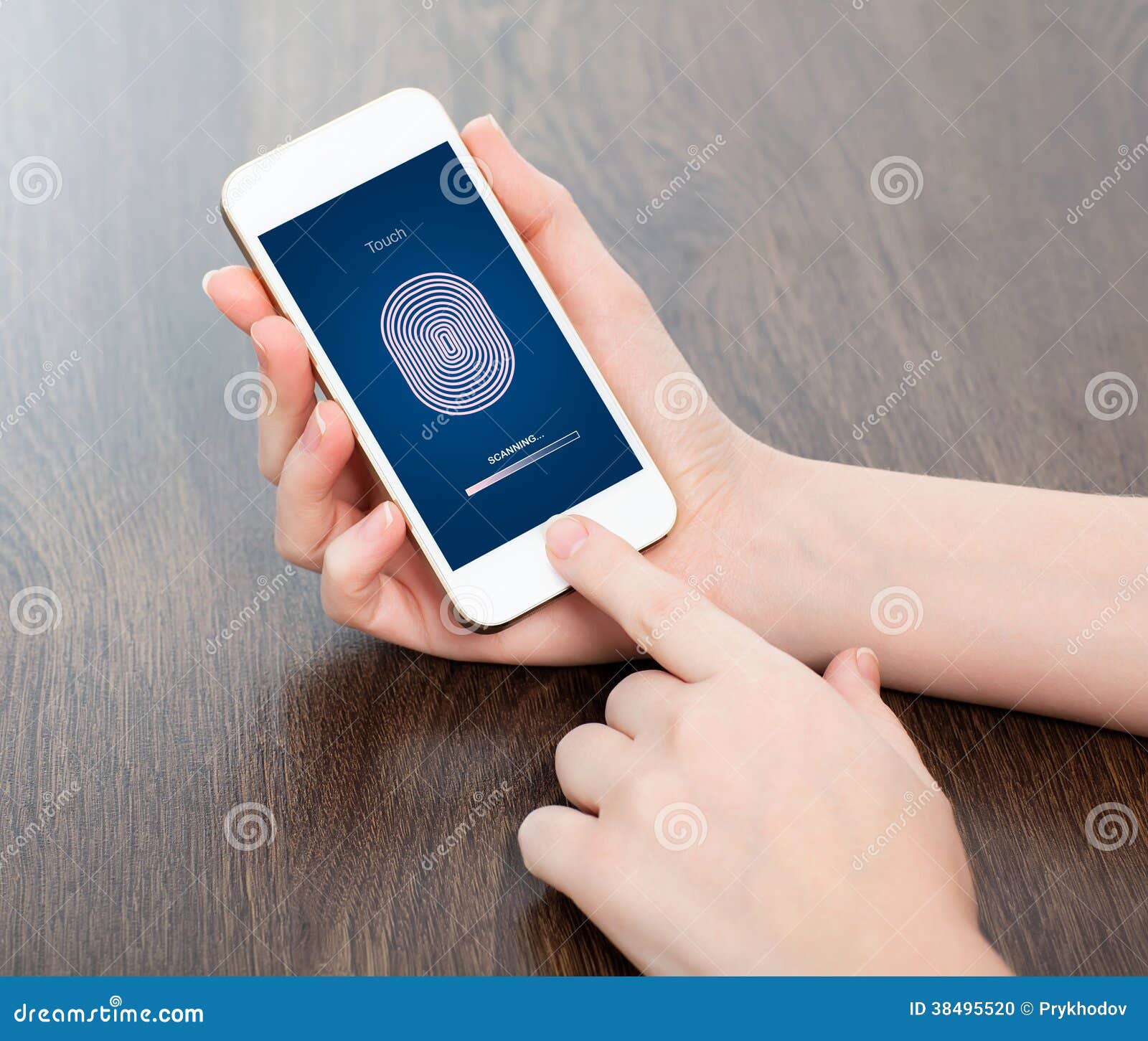 Female Hands Holding a Phone and Entering the PIN Code of Finger Stock ...