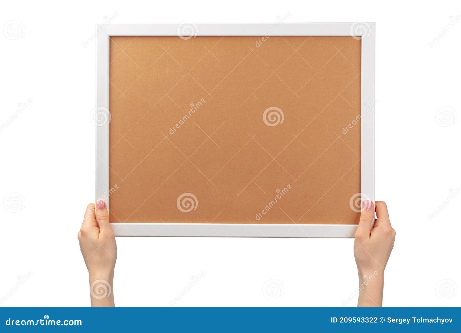 Female Hands Holding Photo Frame Isolated on White Stock Photo - Image ...