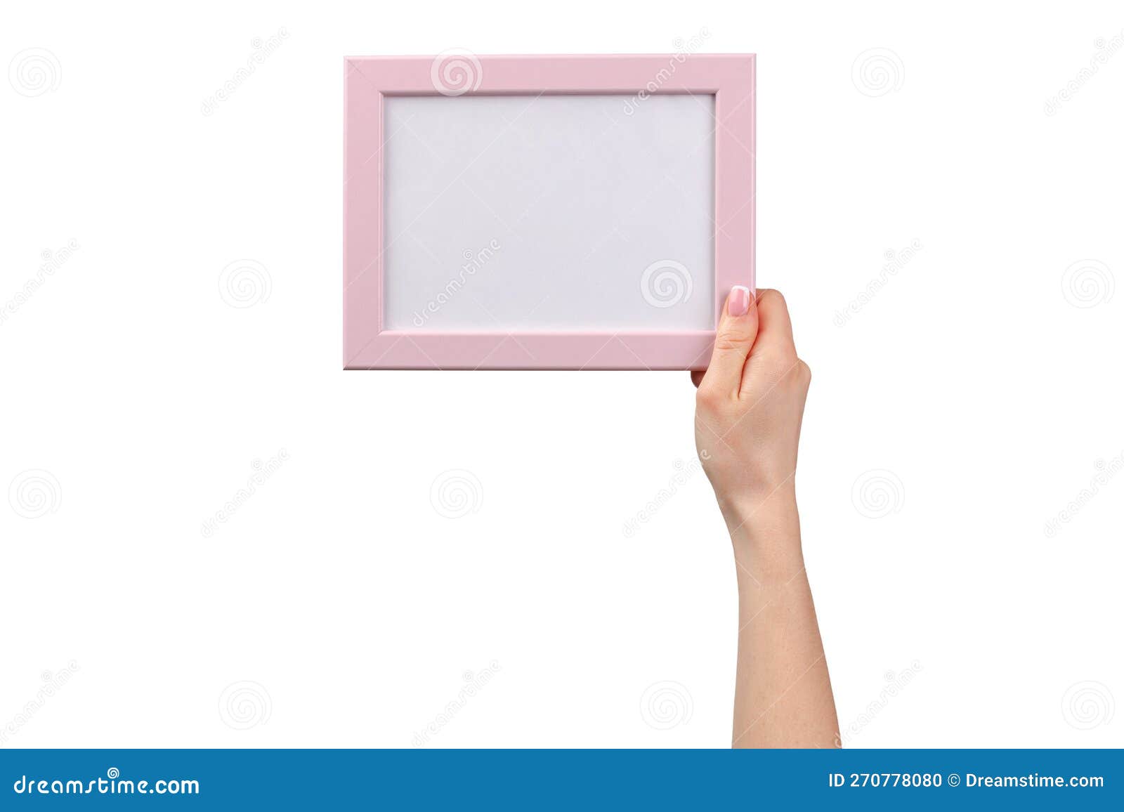 Female Hands Holding Photo Frame Isolated on White Stock Photo - Image ...