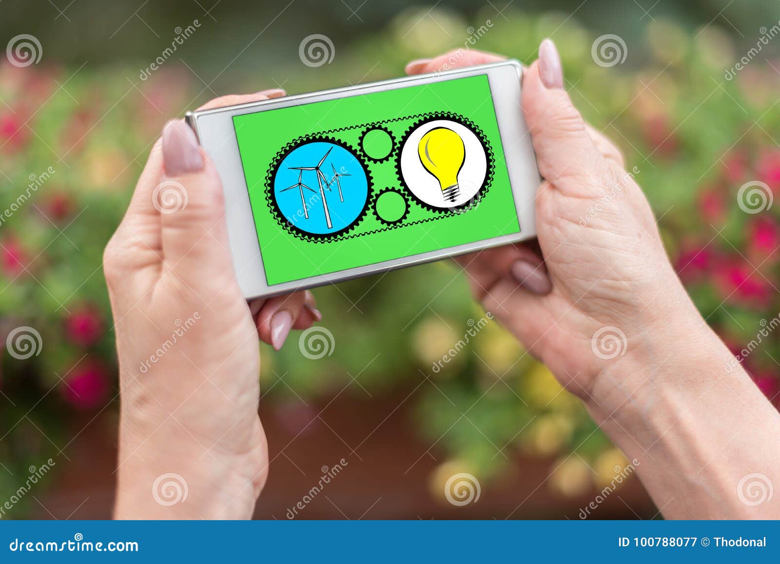 Clean Energy Concept on a Smartphone Stock Image - Image of mobile ...