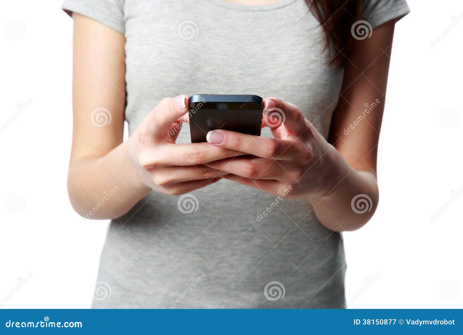 Female Hands Holding Smartphone Stock Image - Image of black, phone ...