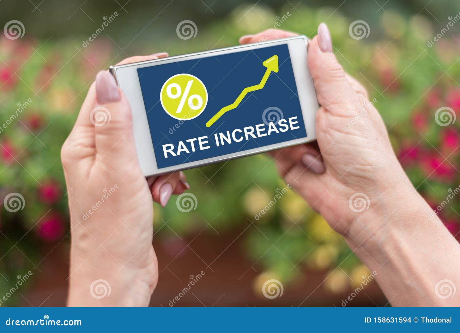 Rate Increase Concept on a Smartphone Stock Photo - Image of progress ...