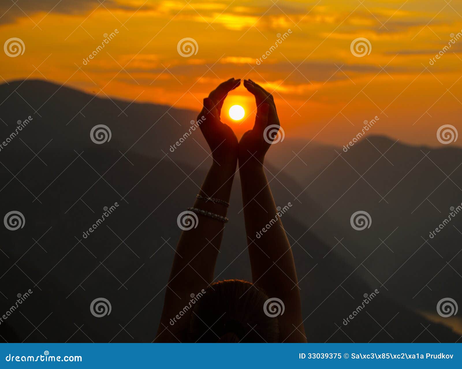 Female hands holding sun stock image. Image of brown - 33039375