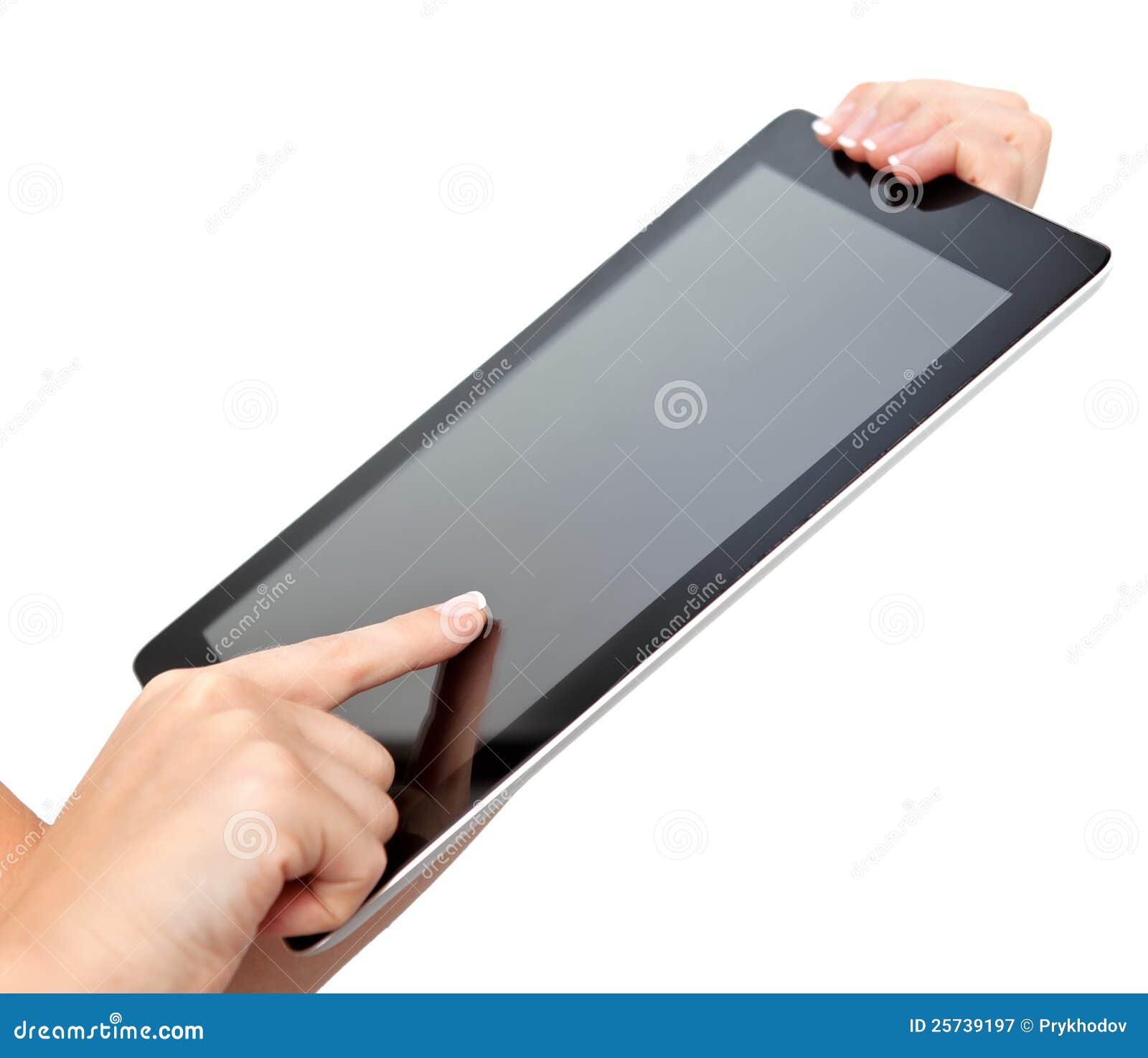 Female Hands Holding a Tablet Stock Image - Image of internet, message ...