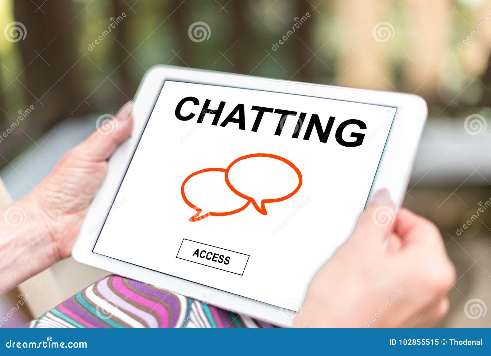 Chatting Concept on a Tablet Stock Image - Image of live, design: 102855515