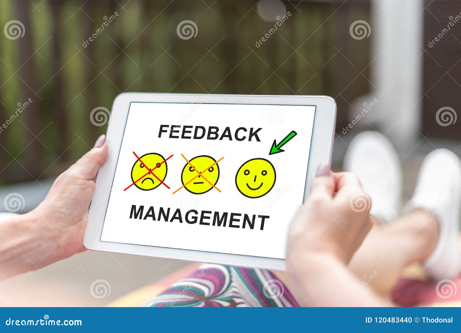 Feedback Management Concept on a Tablet Stock Photo - Image of positive ...