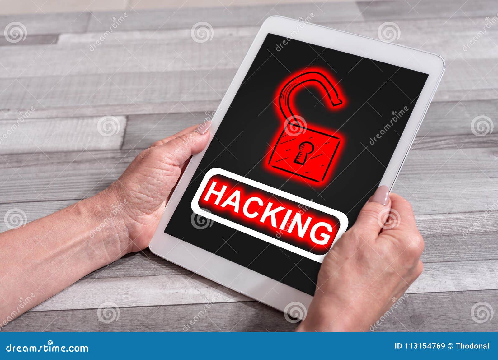 Hacking Concept on a Tablet Stock Image - Image of attack, computer ...