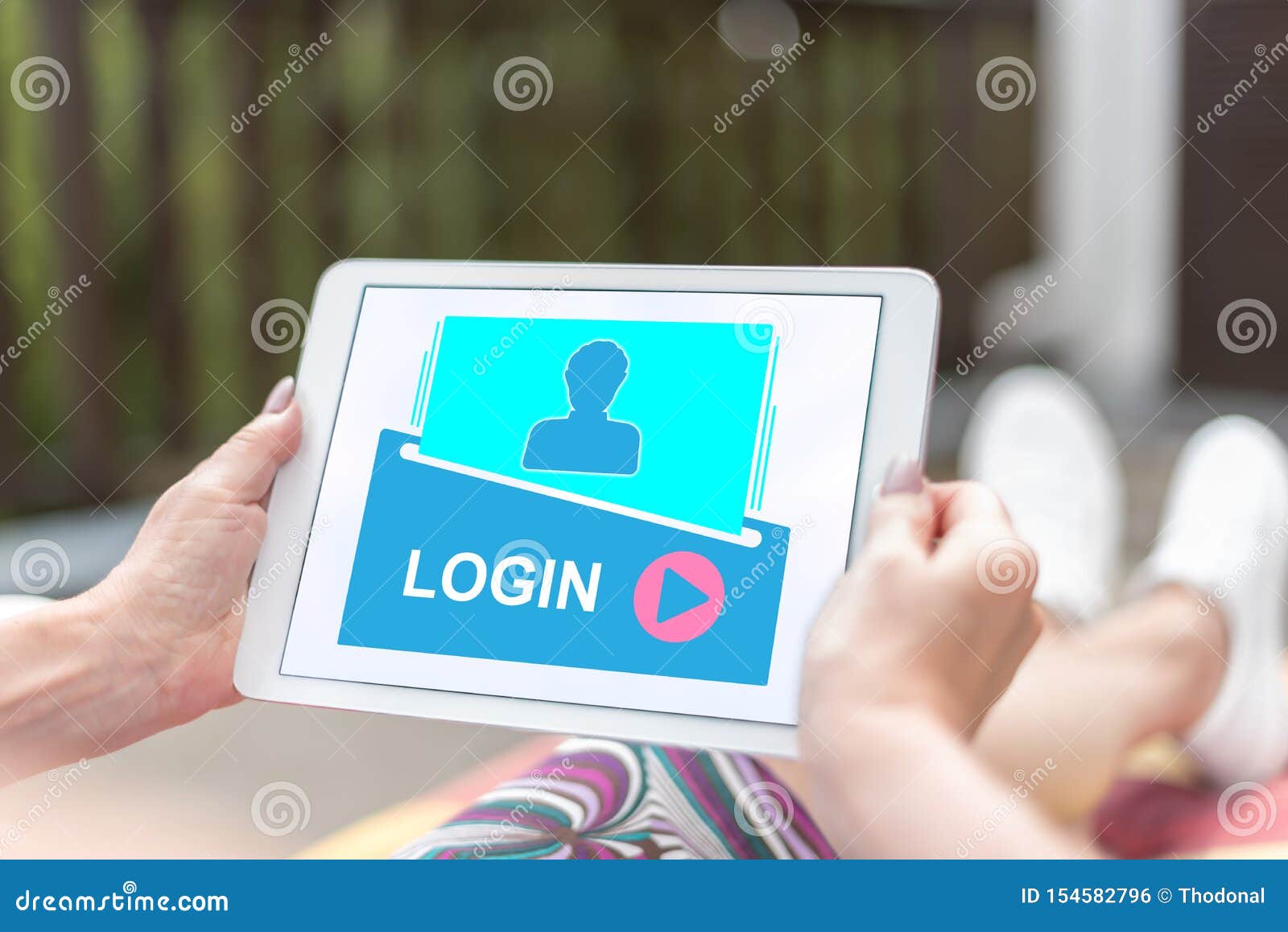 Login concept on a tablet stock photo. Image of user - 154582796