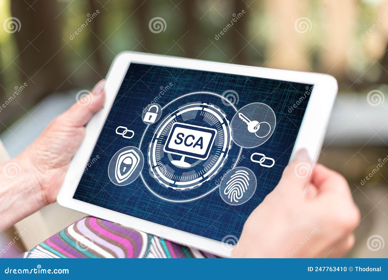 Sca concept on a tablet stock photo. Image of identity - 247763410