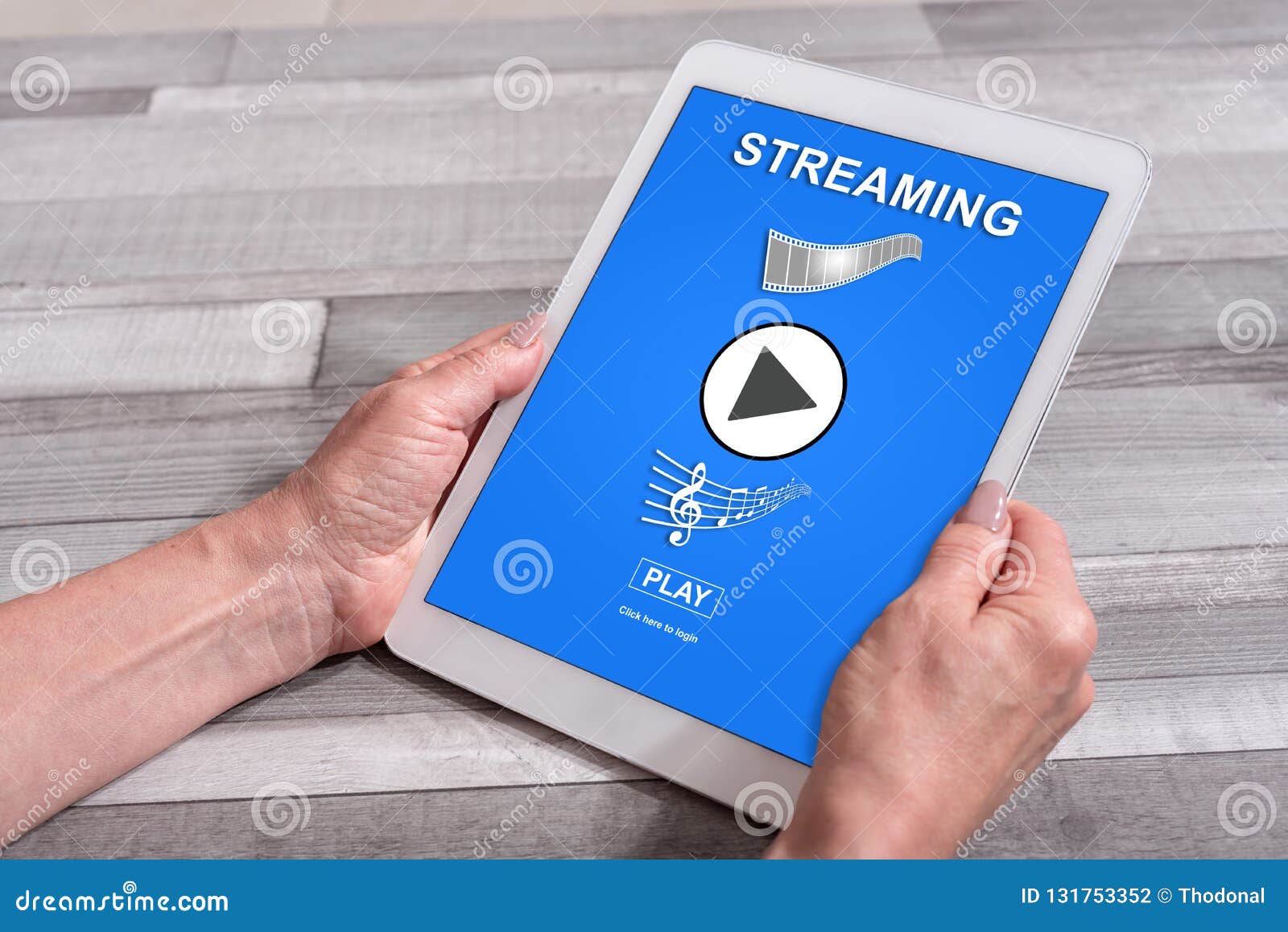 Streaming Concept on a Tablet Stock Photo - Image of media, technology ...