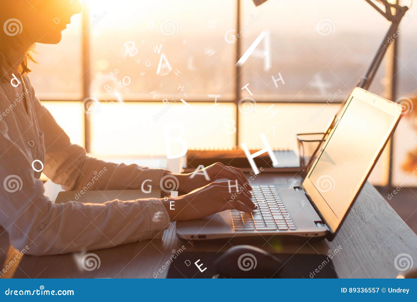 Female Hands on Keyboard Texting Using Laptop and Internet, Working ...