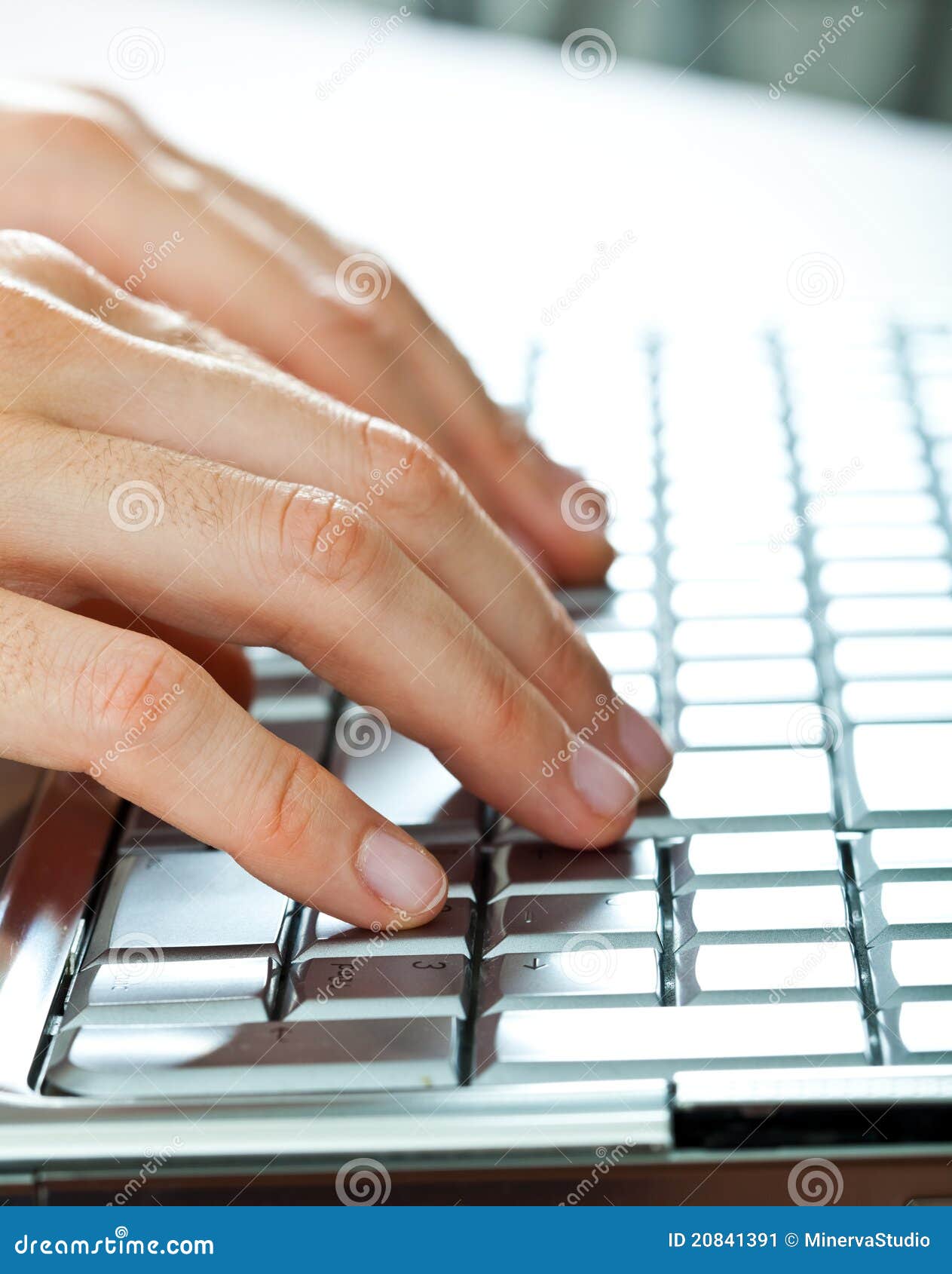 Female hands laptop stock image. Image of pressing, woman - 20841391