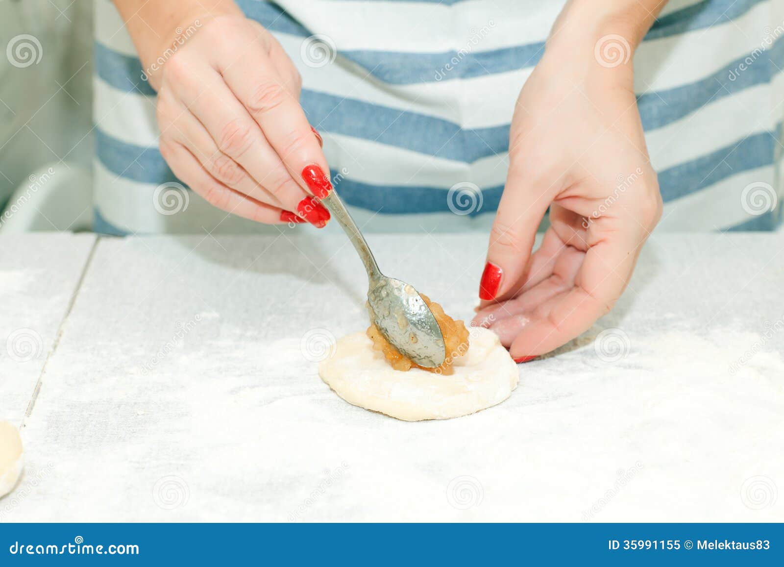 Female Hands Make Cakes of Dough Stock Image - Image of finger, making ...