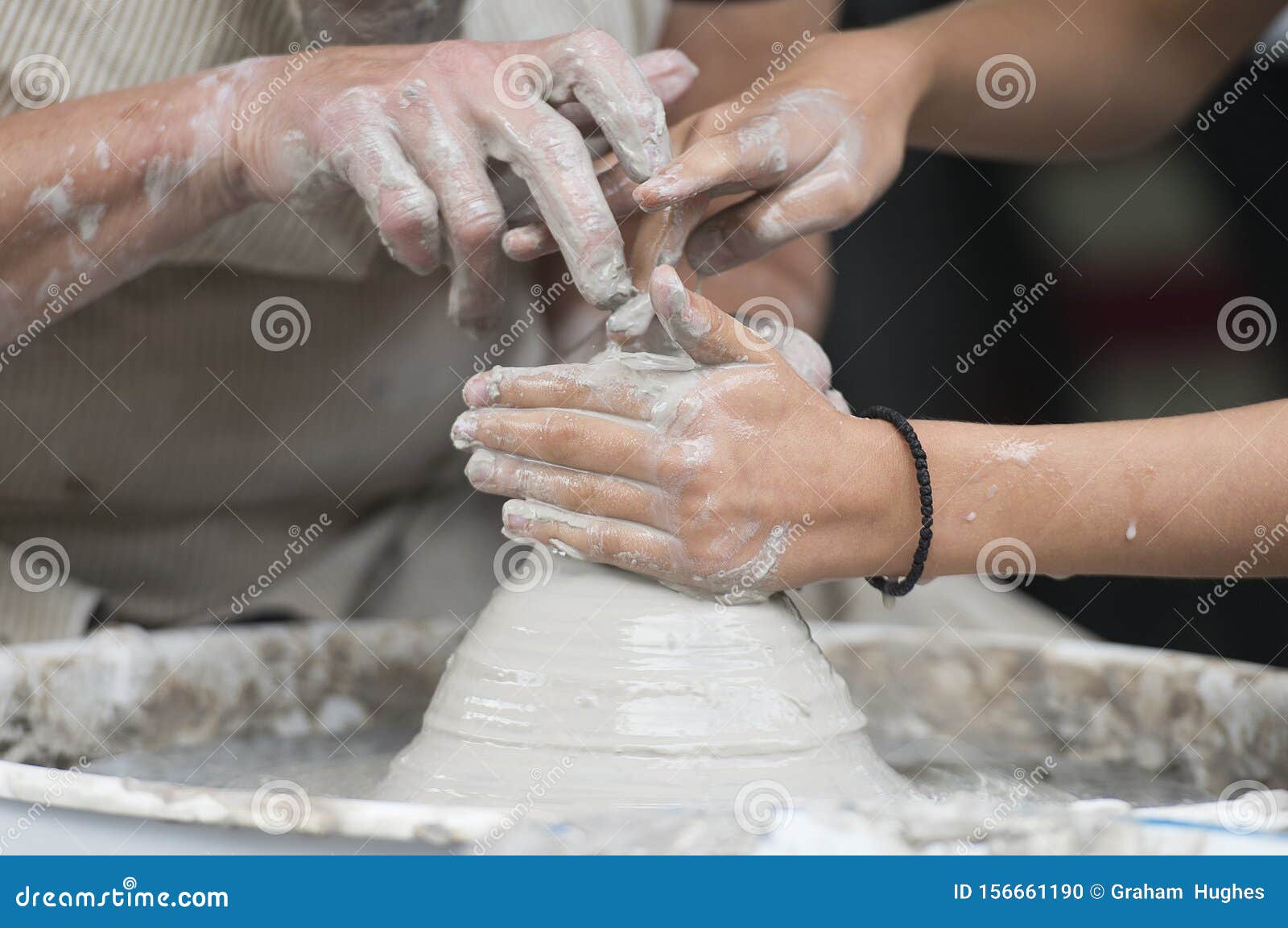Female Hands Making Clay Pottery Stock Photo - Image of teach, create ...