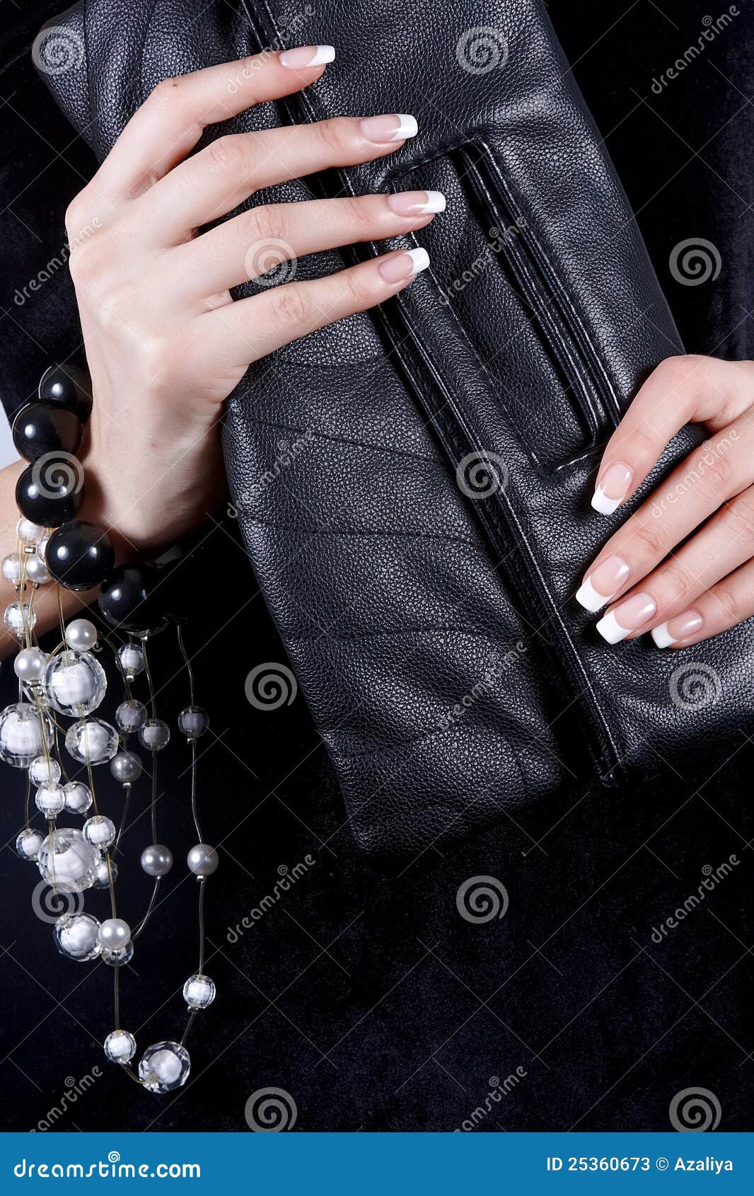 Female Hands with Manicure with a Handbag Stock Image - Image of ...