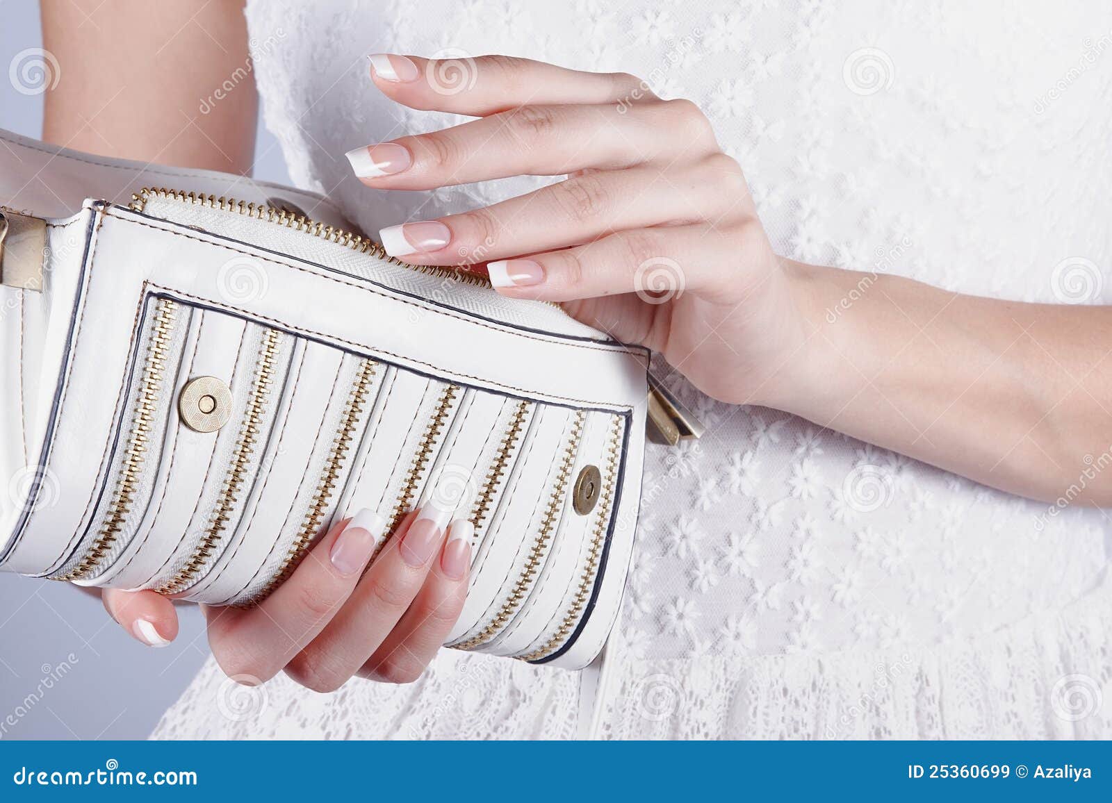 Female Hands with Manicure with Handbag Stock Image - Image of elegance ...
