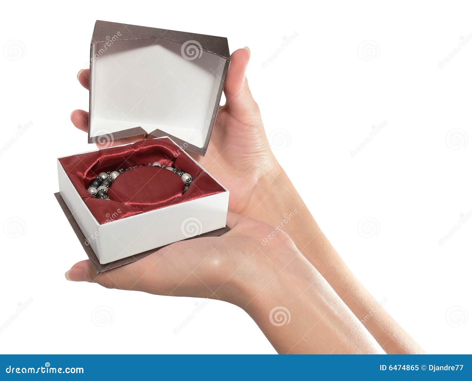 Female hands open a gift stock image. Image of container - 6474865