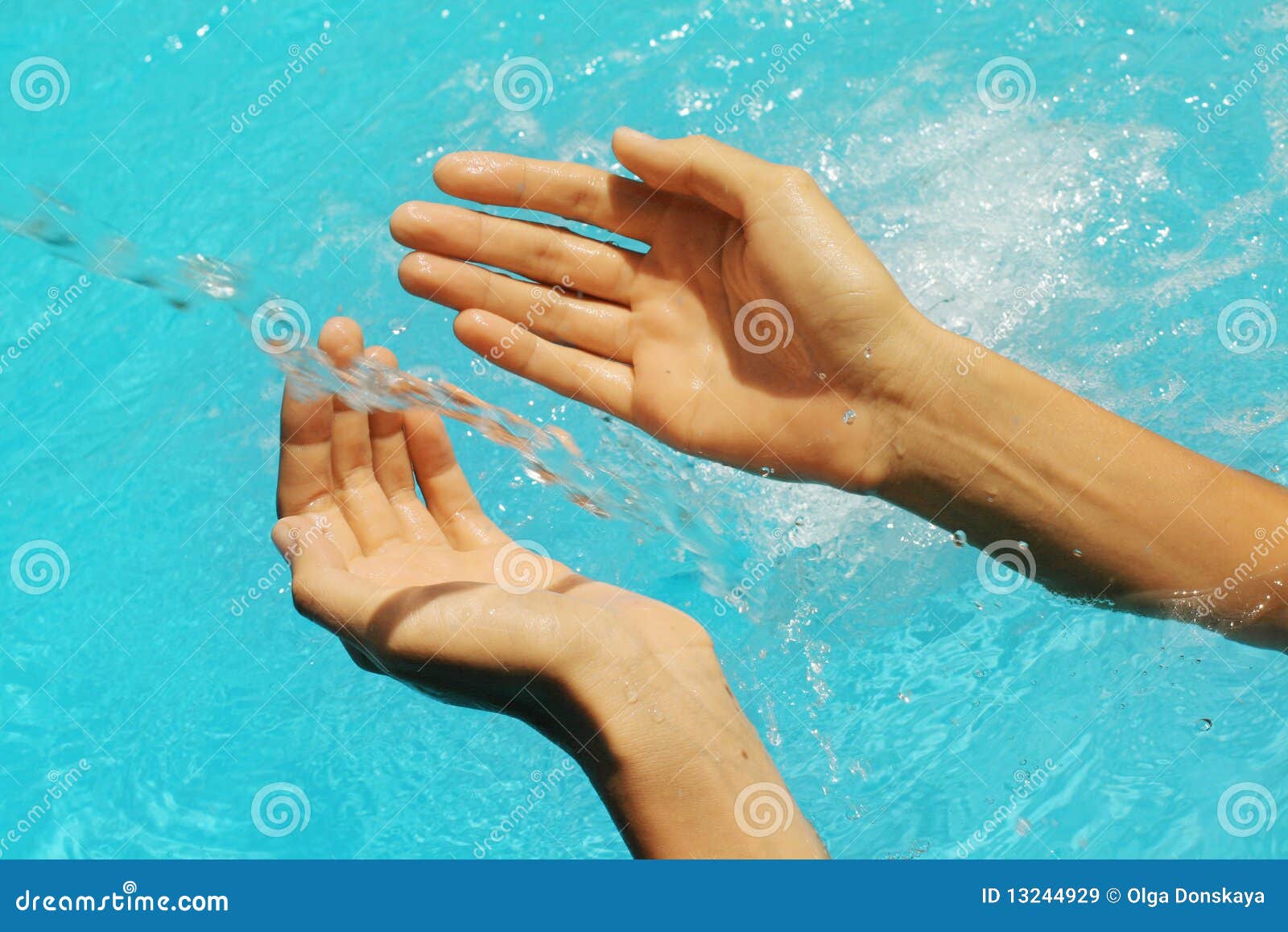 Female Hands Over Clear Water Stock Image - Image of liquid, people ...