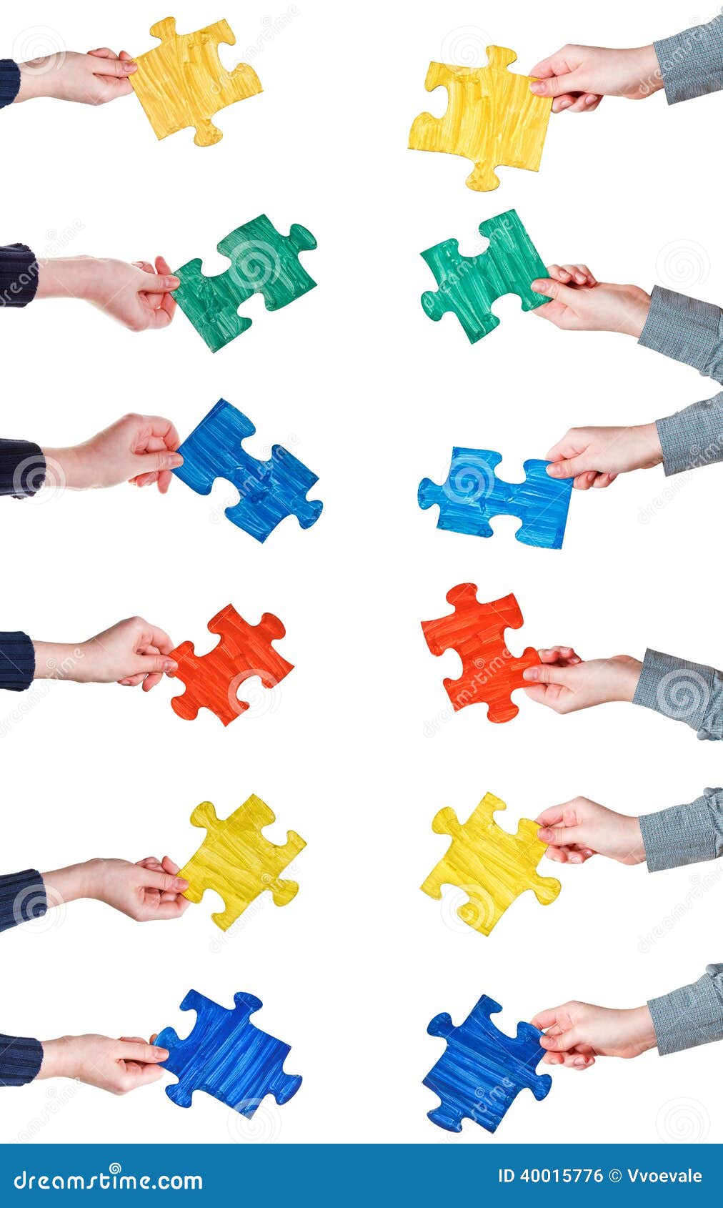 Female Hands with Painted Puzzle Pieces Stock Photo - Image of connect ...