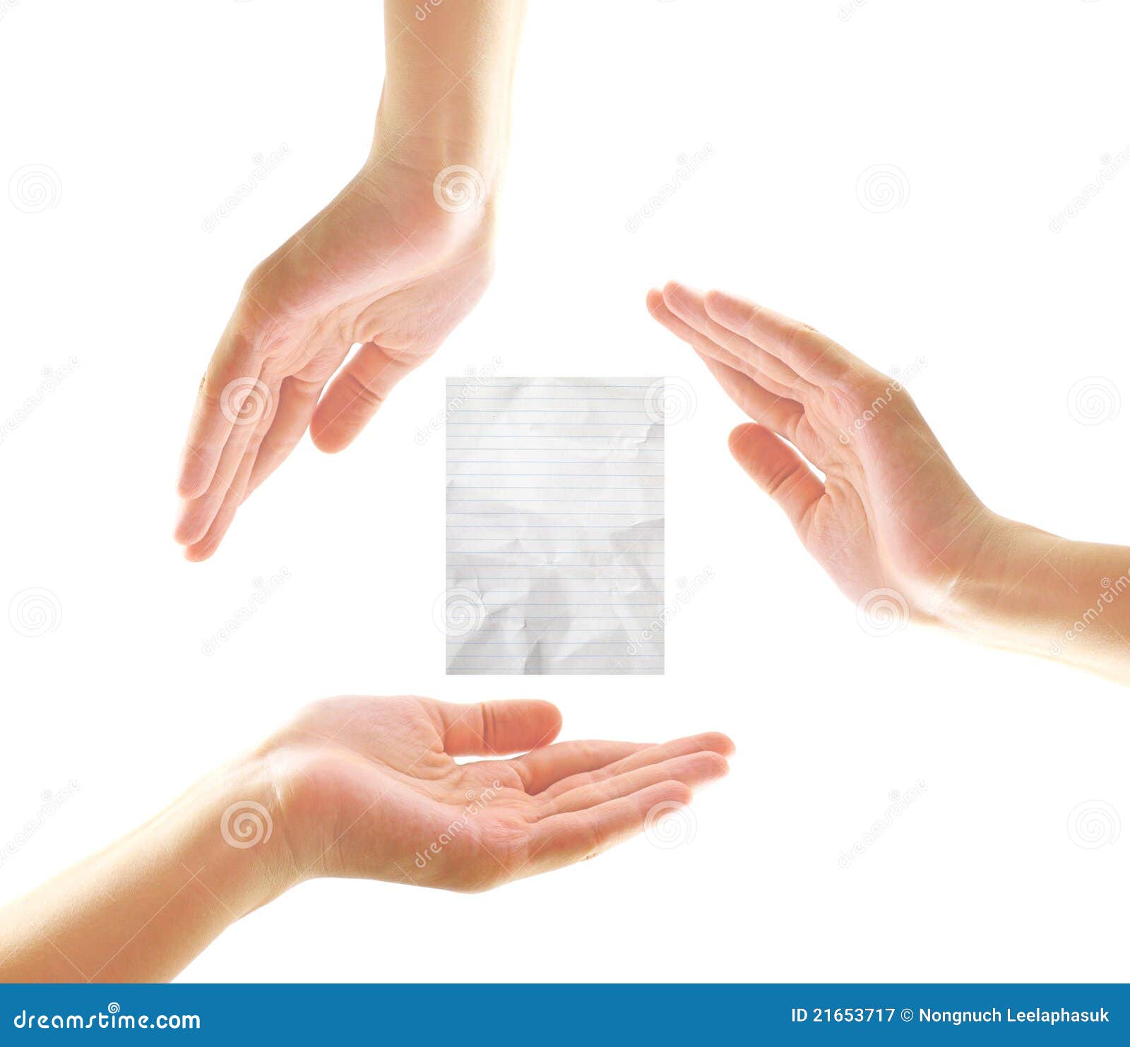 Female hands with paper stock image. Image of environment - 21653717