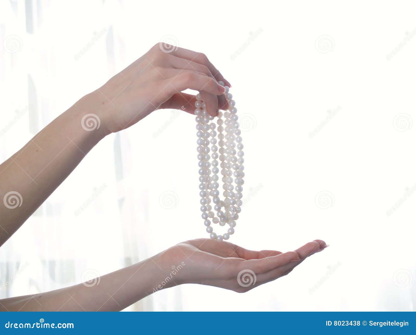 Female hands with pearls stock photo. Image of woman, female - 8023438