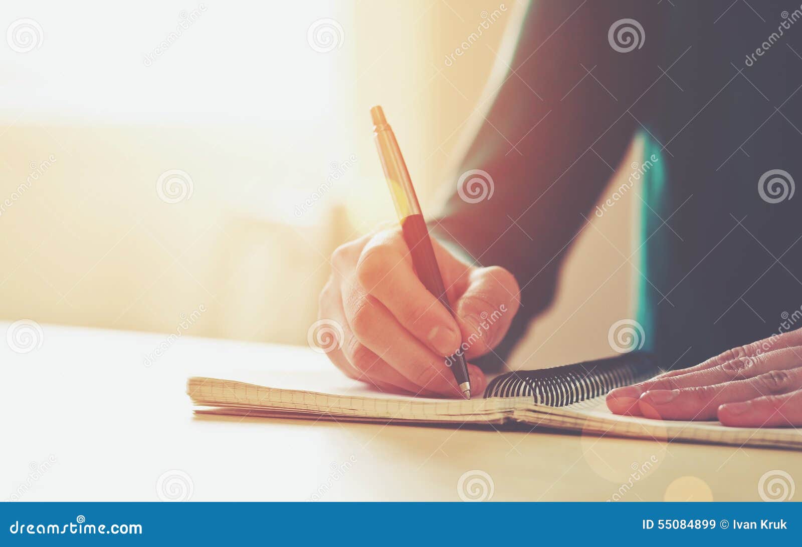 Female Hands with Pen Writing Stock Image - Image of copybook ...