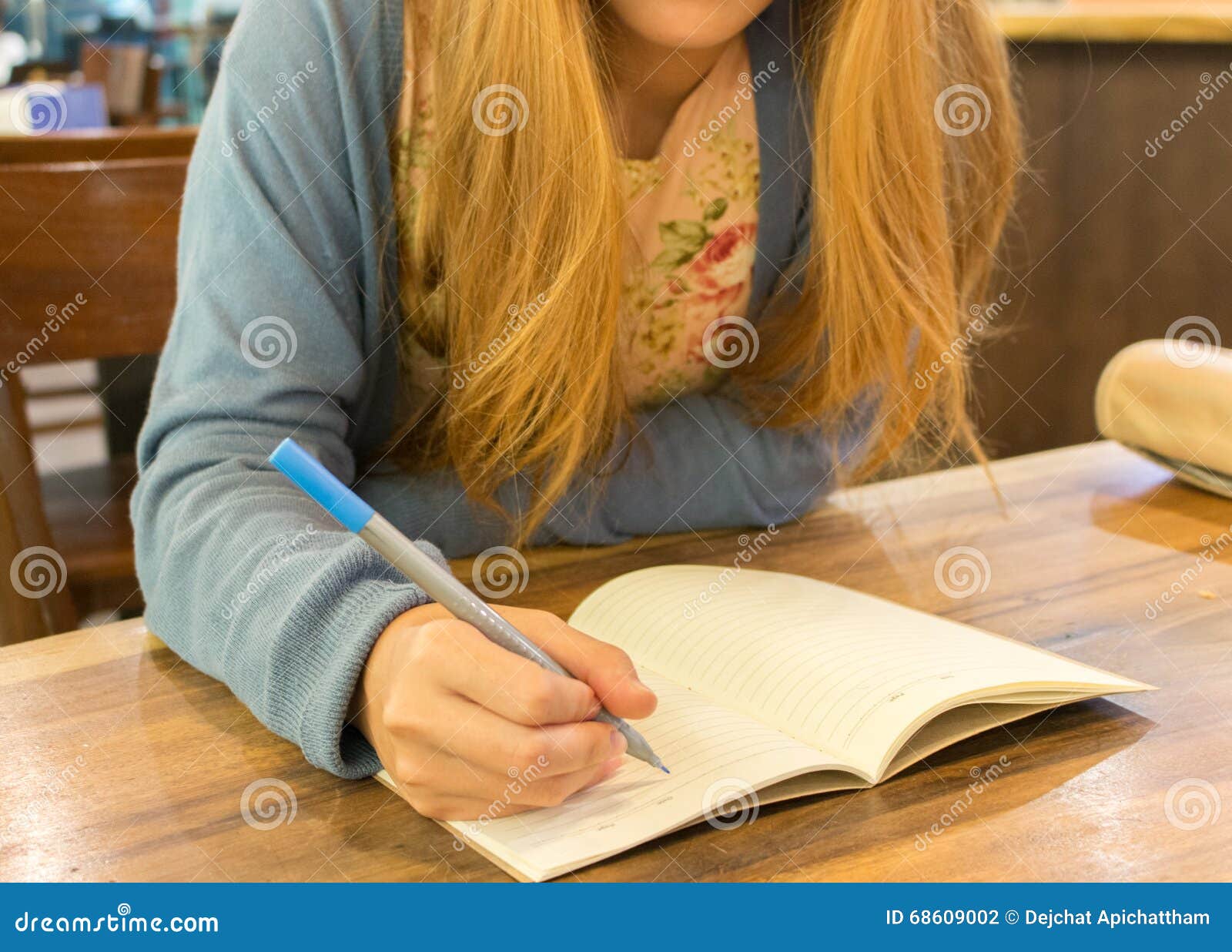 Female Hands with Pen Writing on Notebook Stock Photo - Image of learn ...