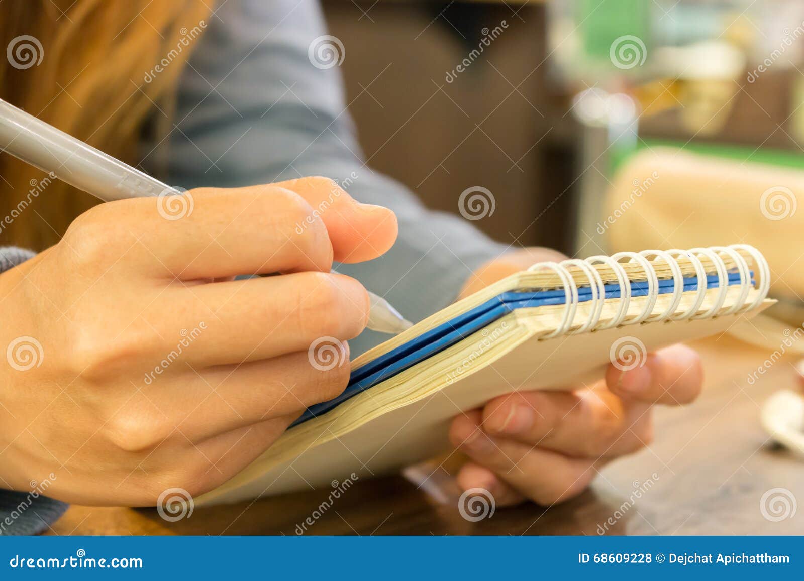 Female Hands with Pen Writing on Notebook Stock Photo - Image of ...