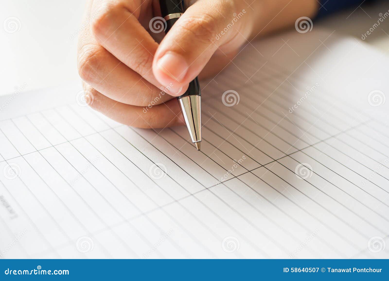 Female Hands with Pen Writing on Paper Stock Image - Image of office ...