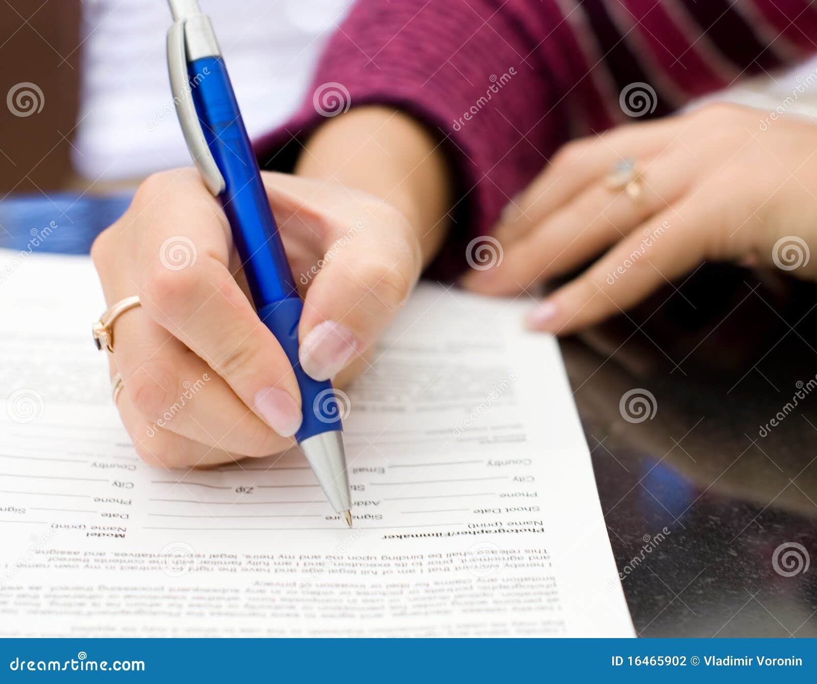 Female Hands with a Pencil Write on a Paper Stock Photo - Image of note ...