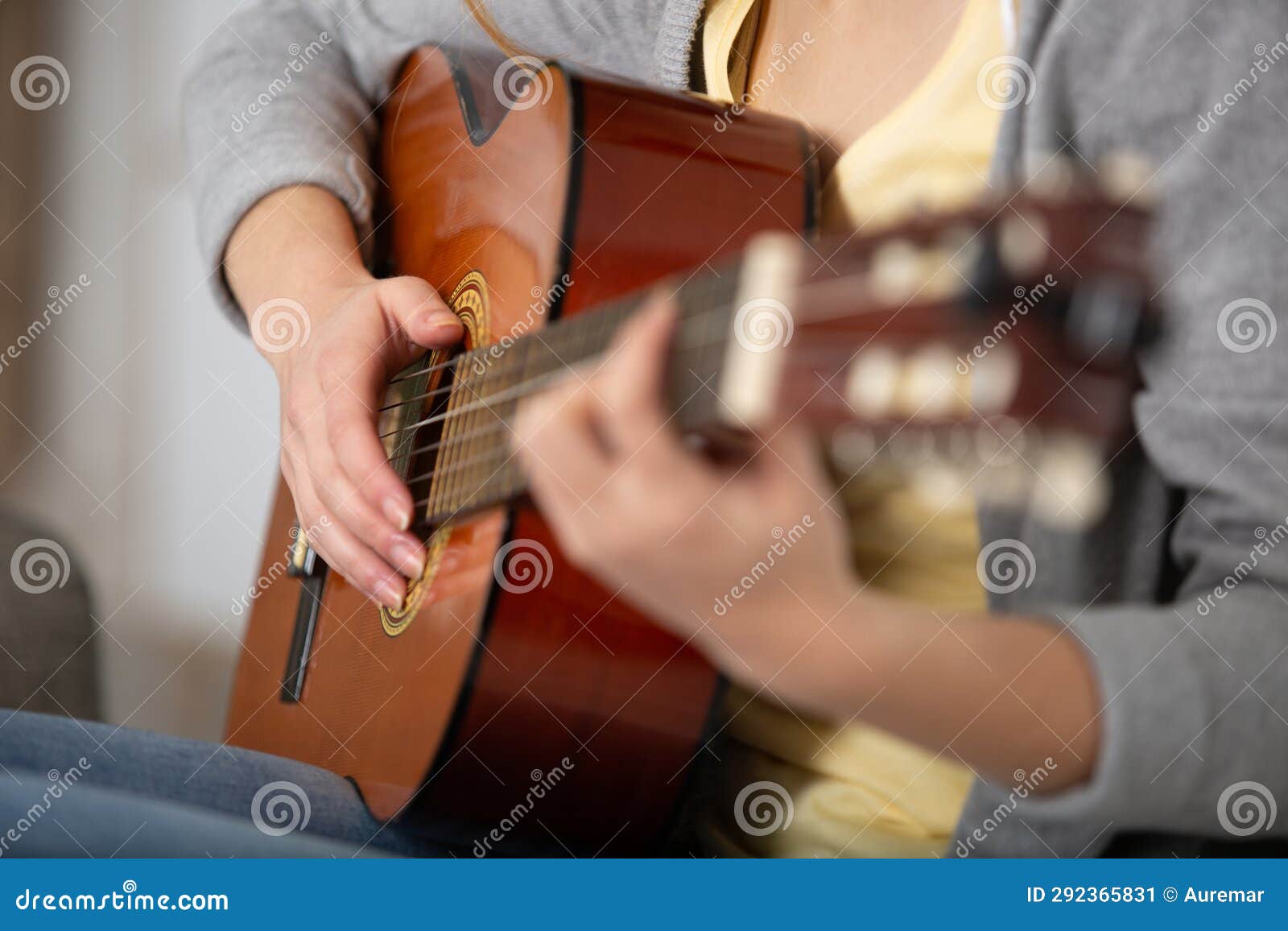 Female Hands Playing Guitar Stock Image - Image of concert, fingertips ...