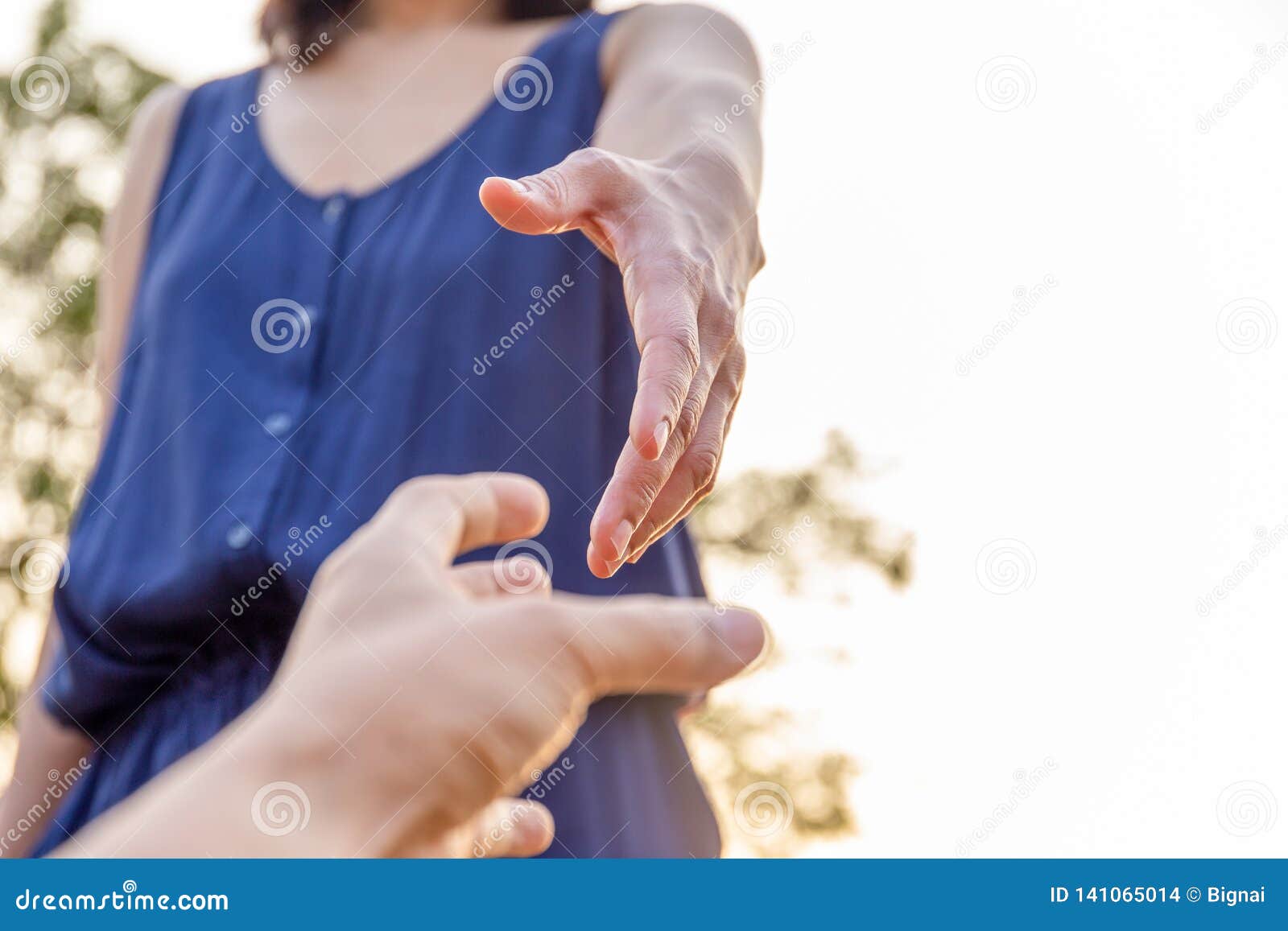 Female Hands Reaching Out for Help Each Other. Stock Photo - Image of ...