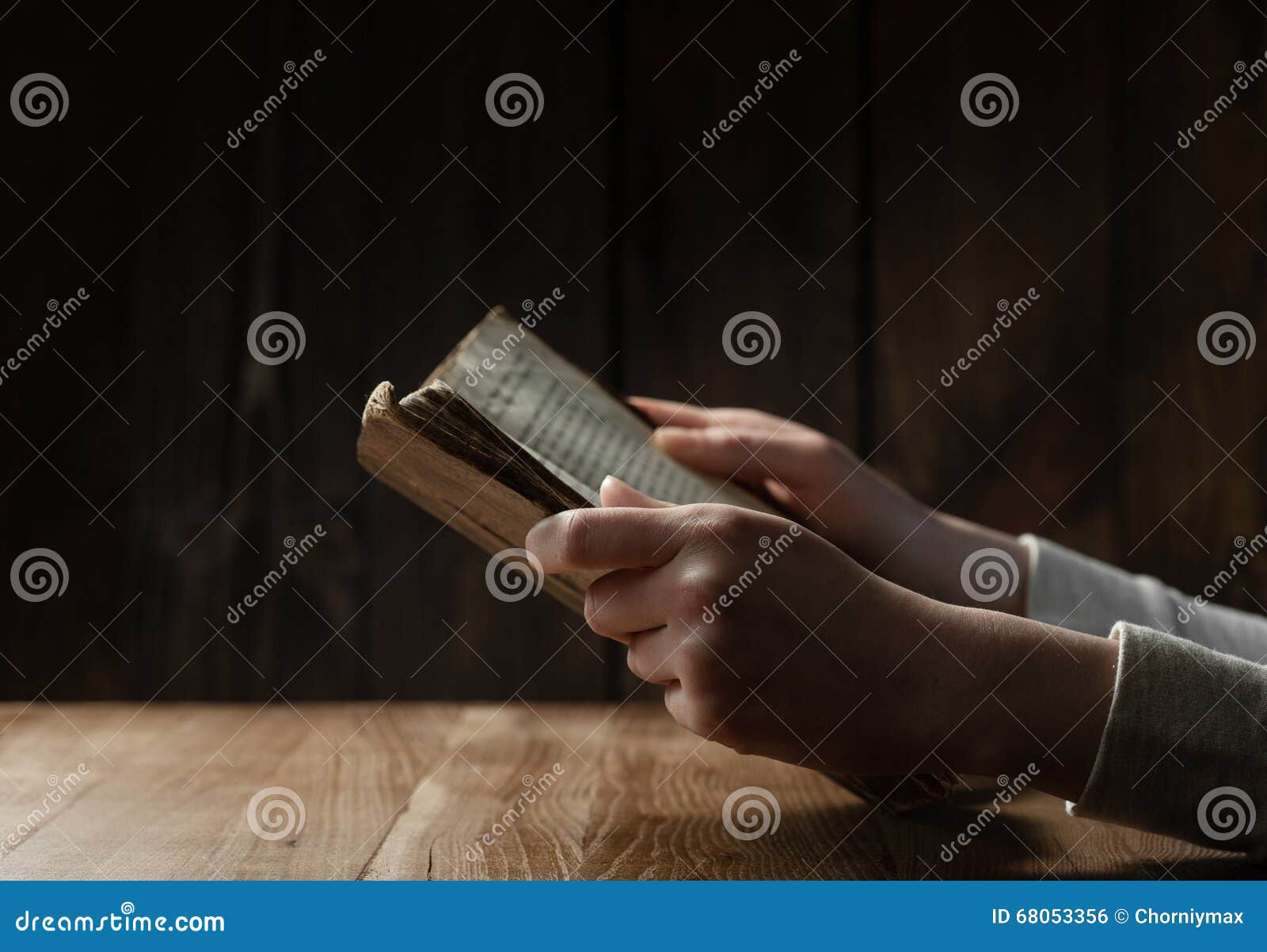 Female Hands Reading the Old Book Stock Photo - Image of meditation ...