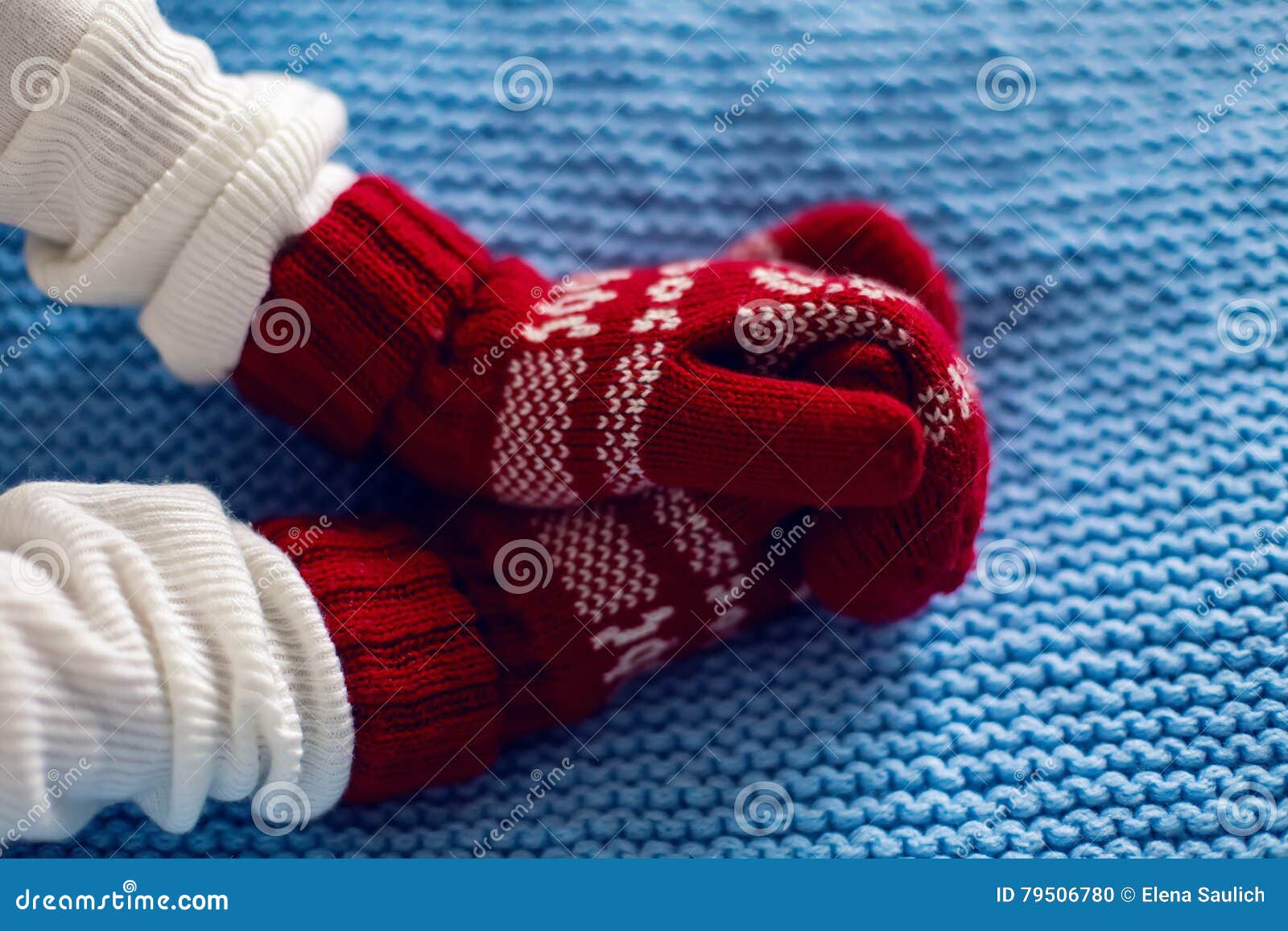 Female Hands in Red Mittens Stock Photo - Image of holiday, horse: 79506780