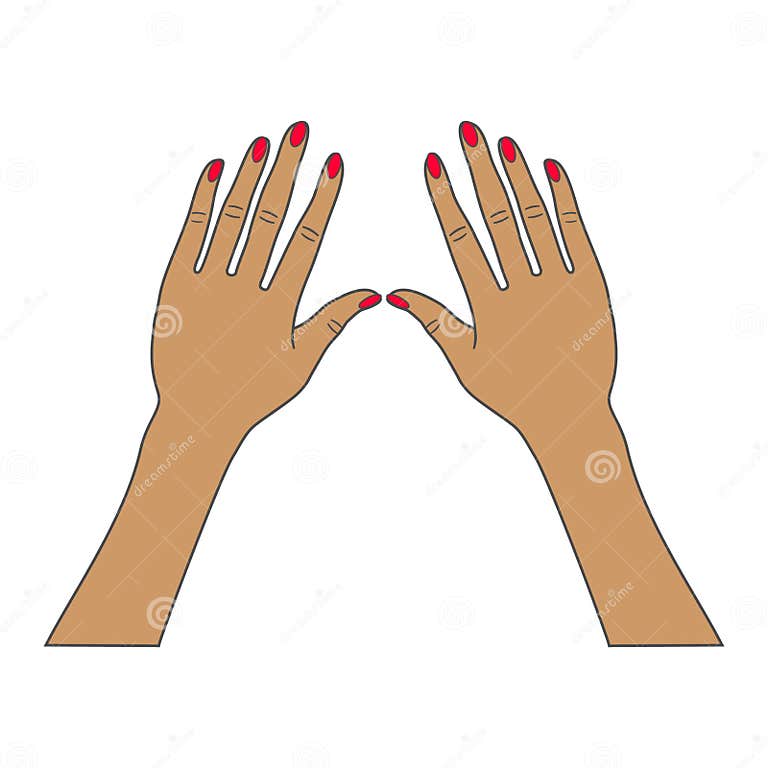 Female Hands with Red Nails. Stock Vector - Illustration of beauty ...