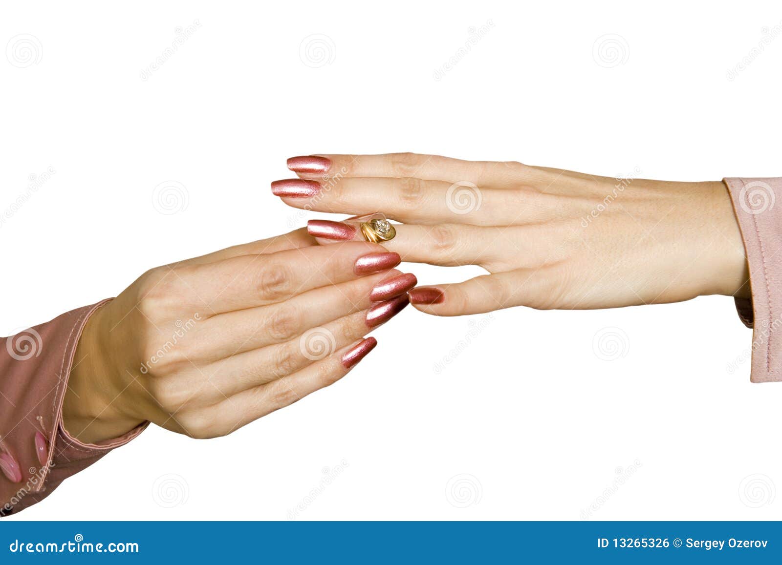 Female Hands and Ring with a Brilliant Stock Photo - Image of ...