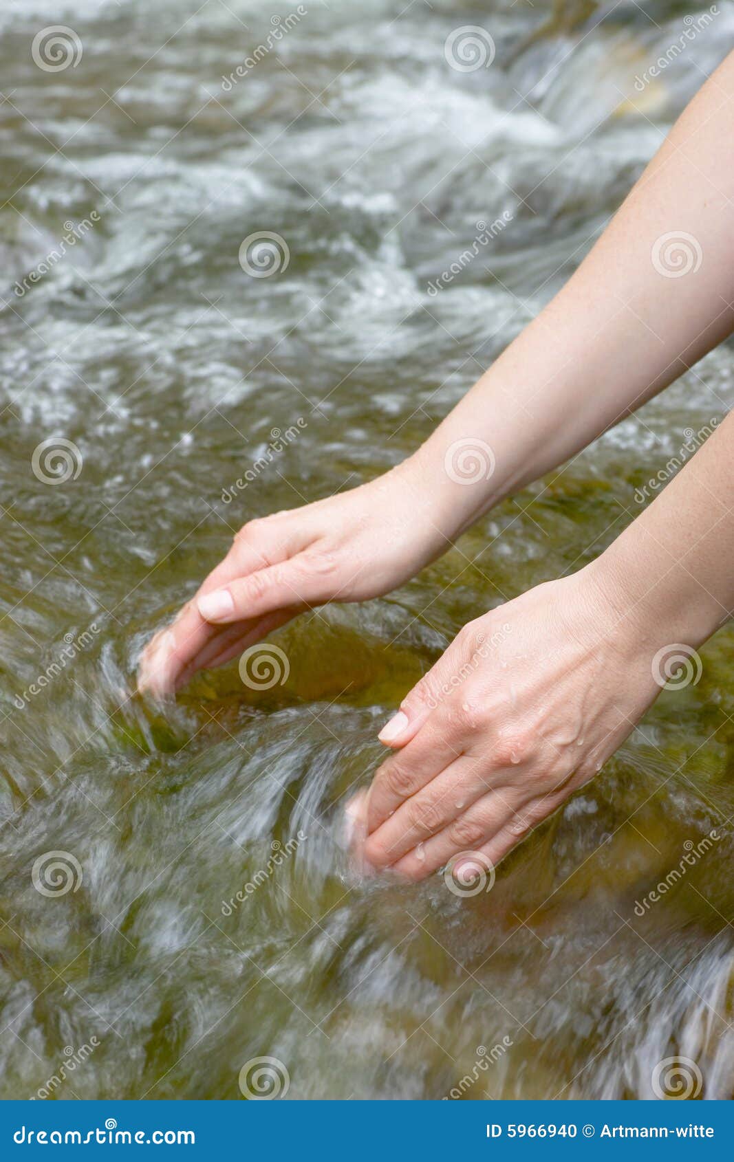 Female Hands Scooping Water Stock Photo - Image of source, pure: 5966940